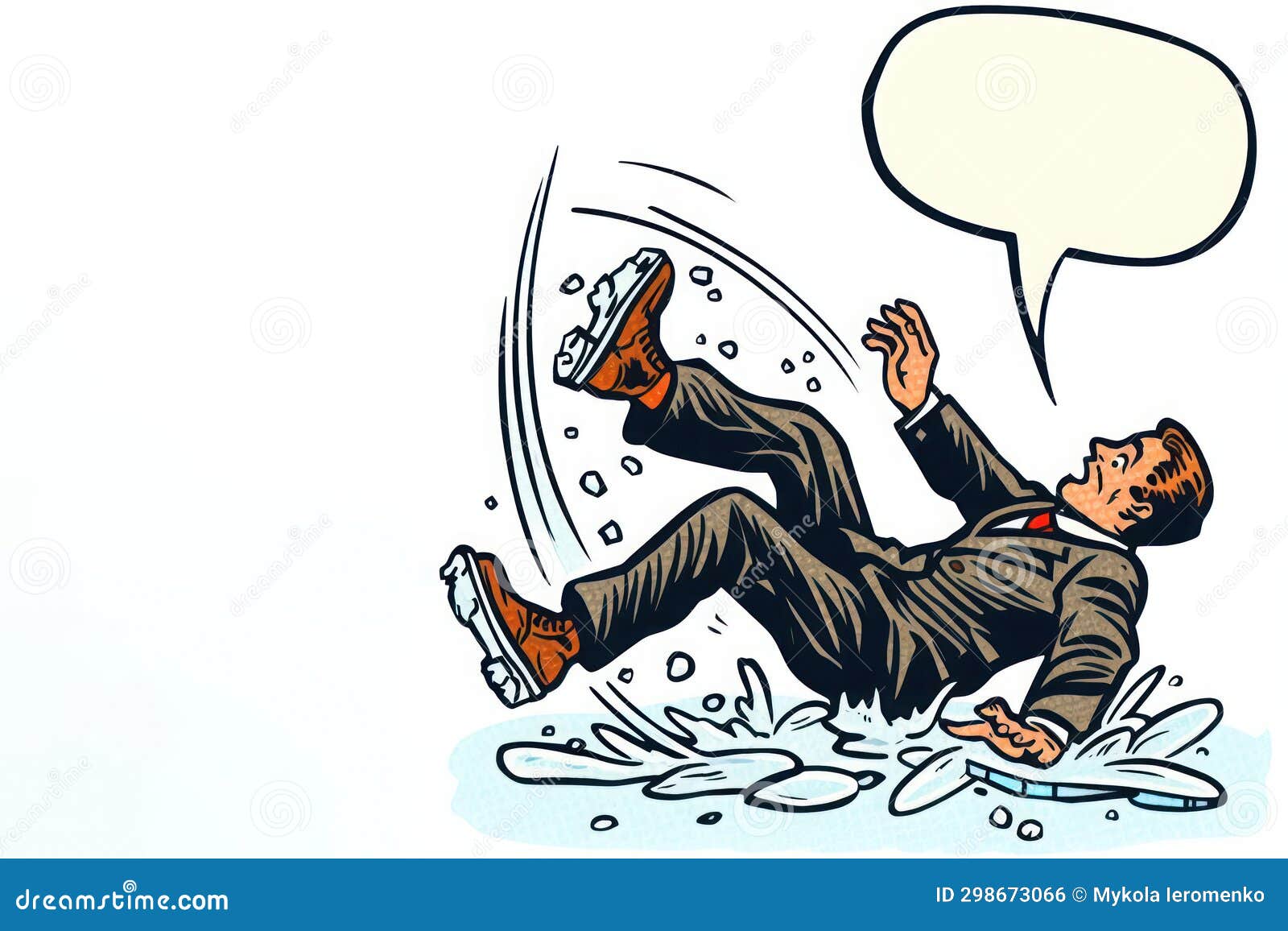 Illustration of a Man Slipping. Space for Text. Stock Illustration ...