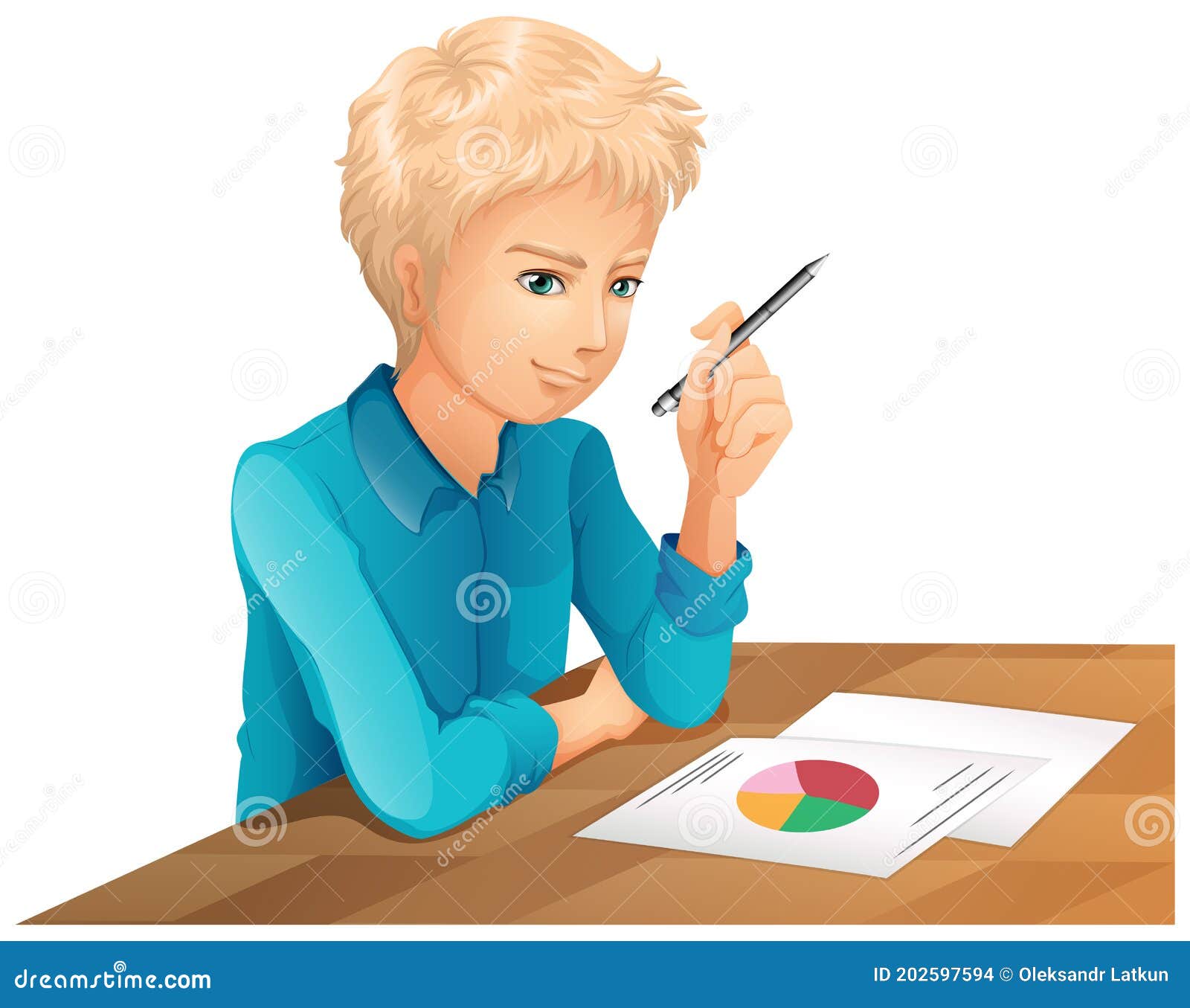 A man taking an exam stock vector. Illustration of questionnaire ...
