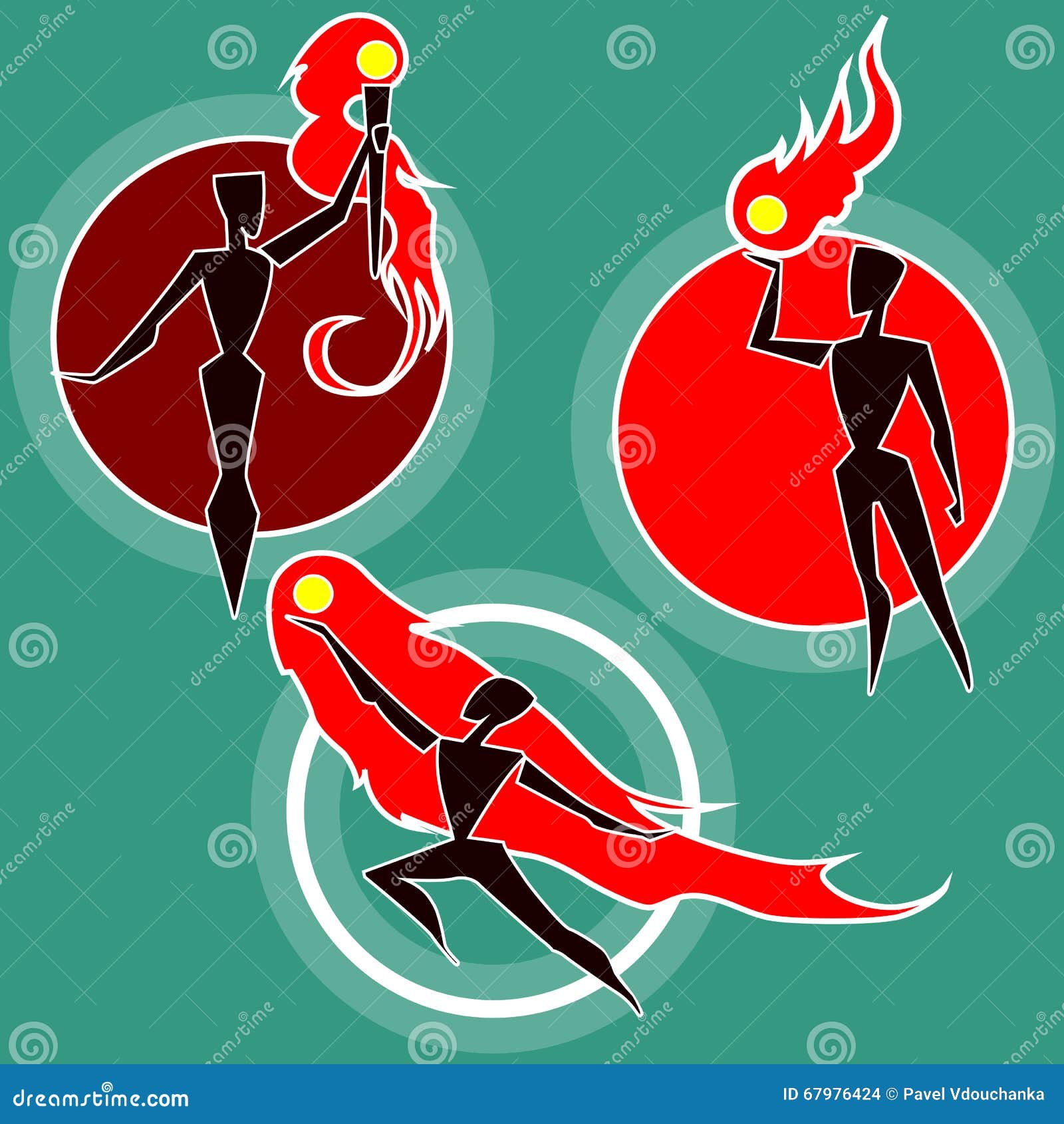 Illustration of a Man with a Torch Stock Vector - Illustration of ...