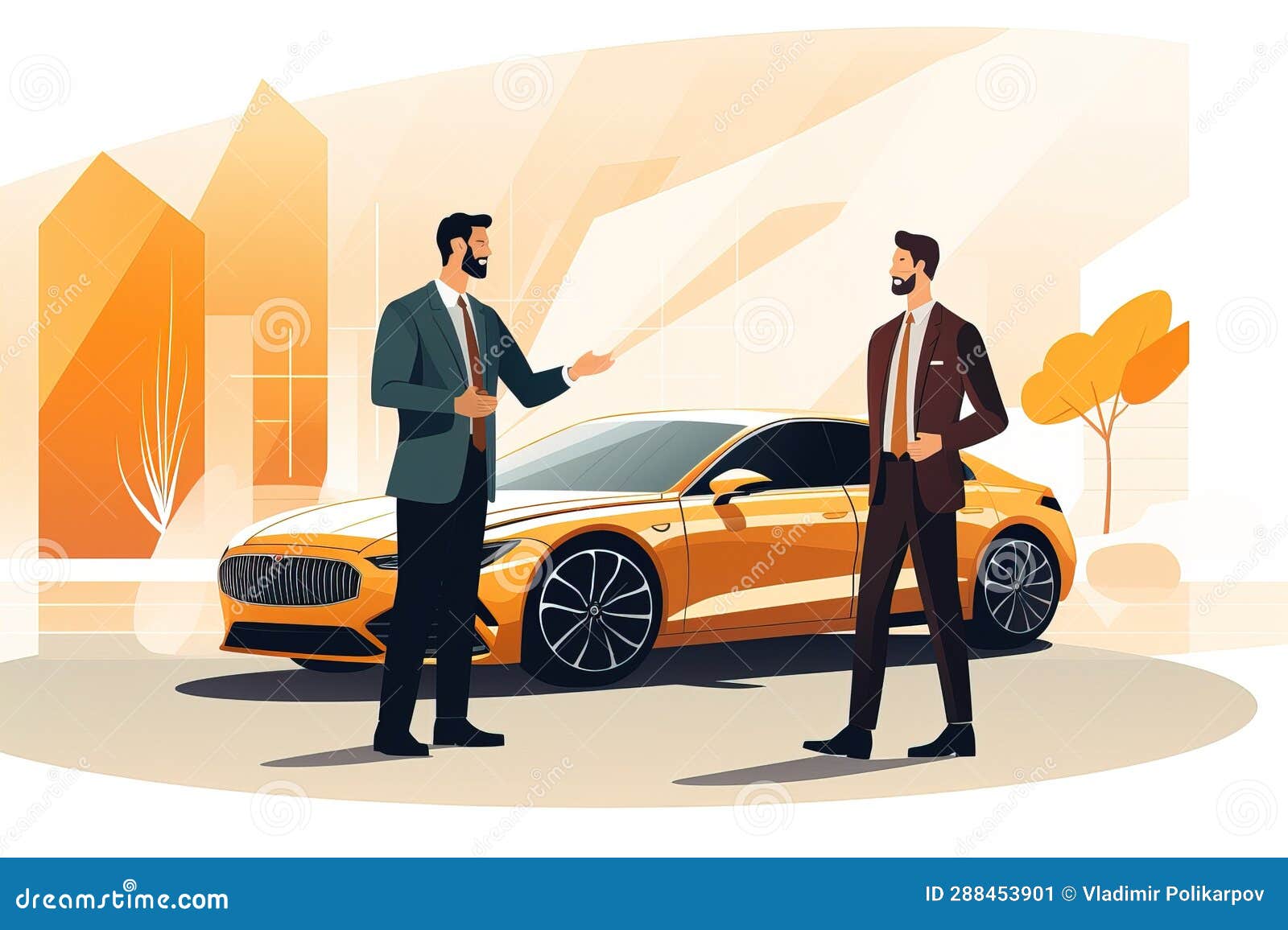 Illustration of Management of Car Dealership with Client Stock ...
