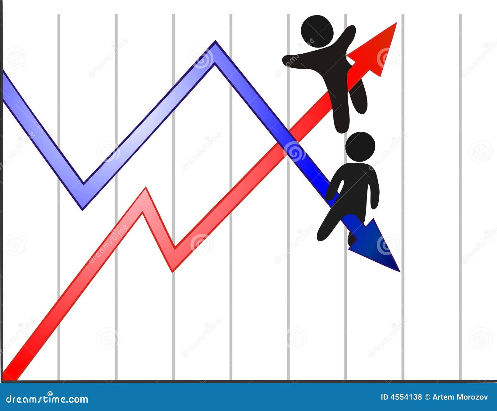 Illustration: Mans on Grath Stock Vector - Illustration of exchange ...