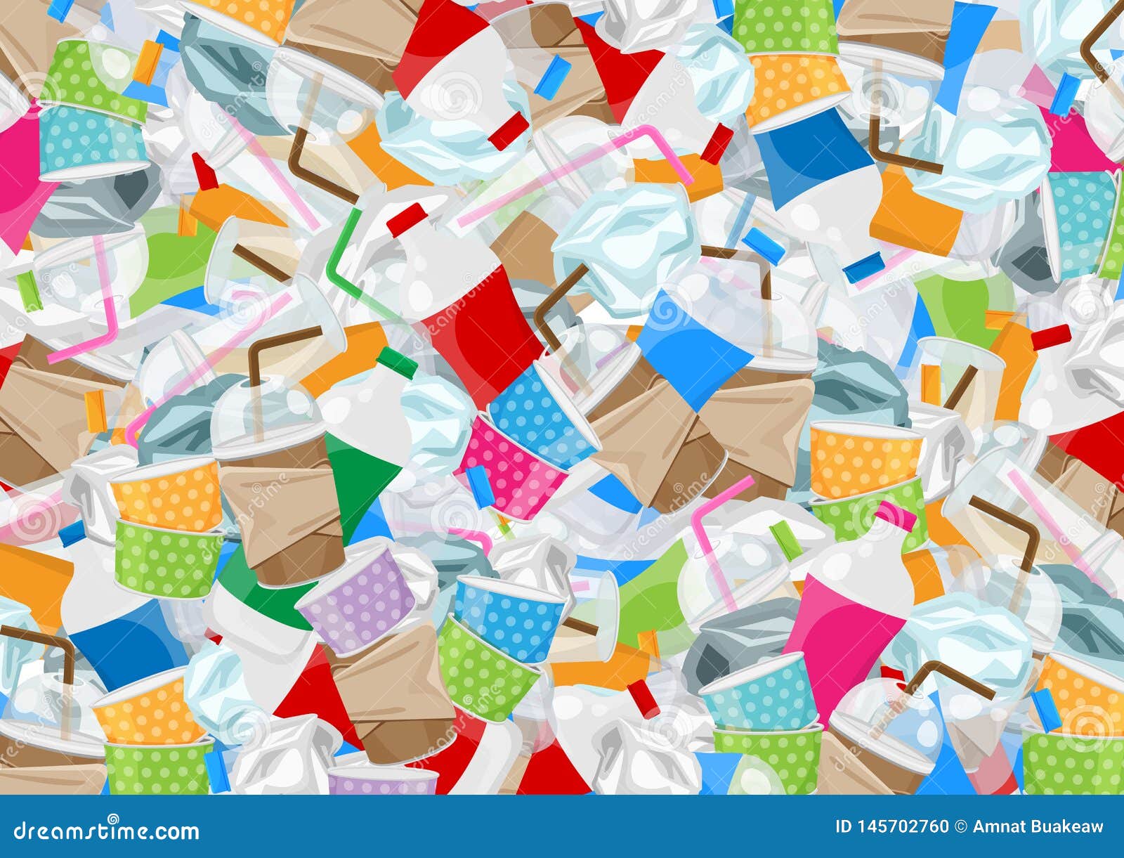 Many Garbage Waste Plastic In Top View For Background, Pile Of Bottles ...