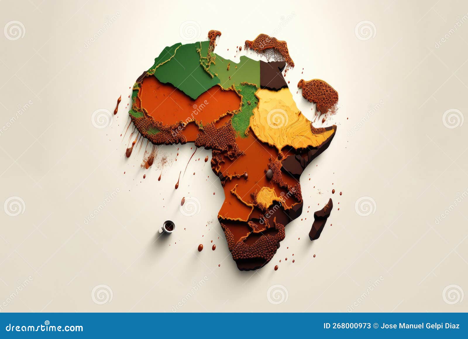 Illustration of the Map of the African Continent Filled with Colors ... Illustration of the Map of the African Continent Filled with Colors ...