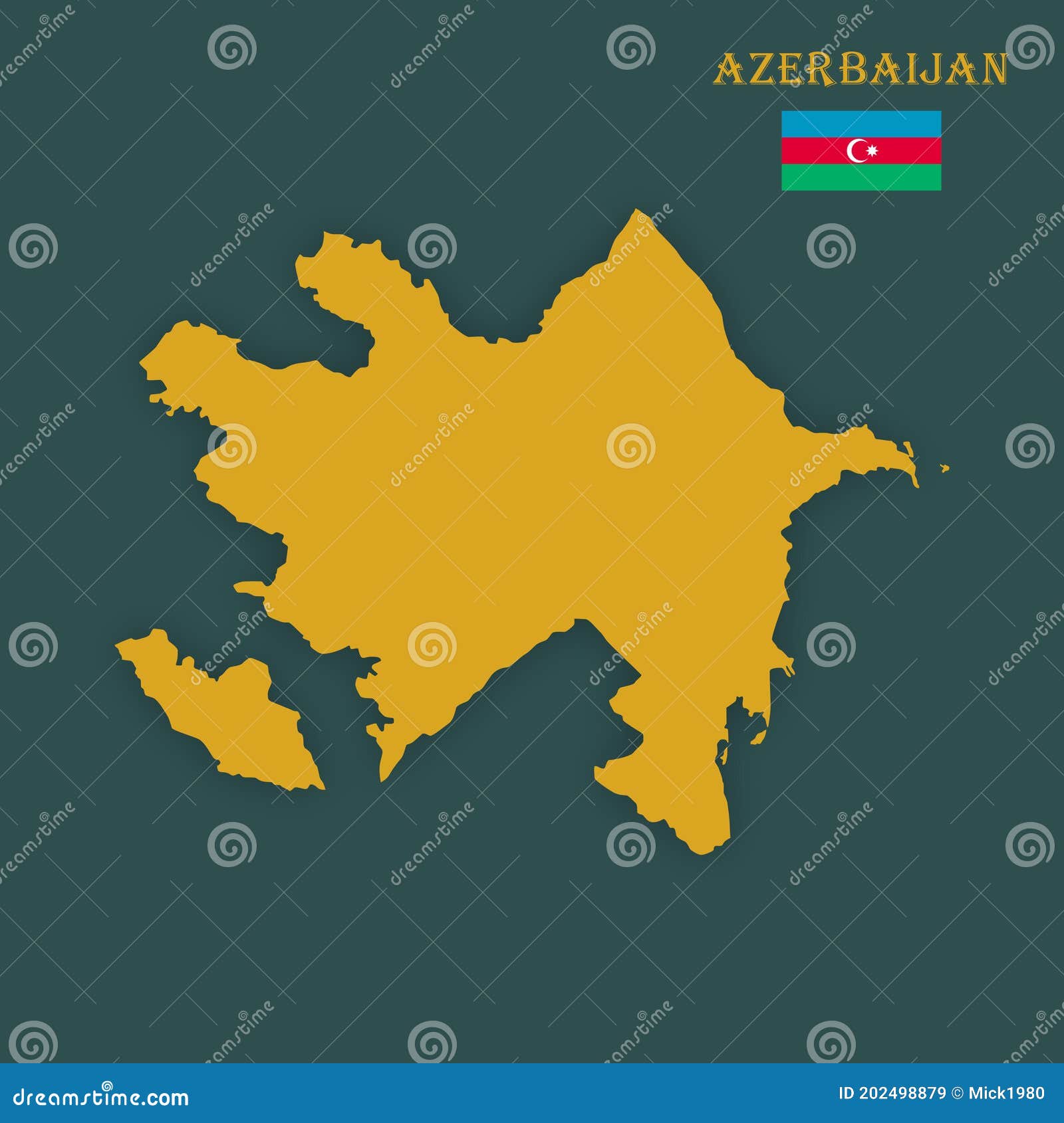 Map of Azerbaijan stock image. Illustration of tourism - 202498879
