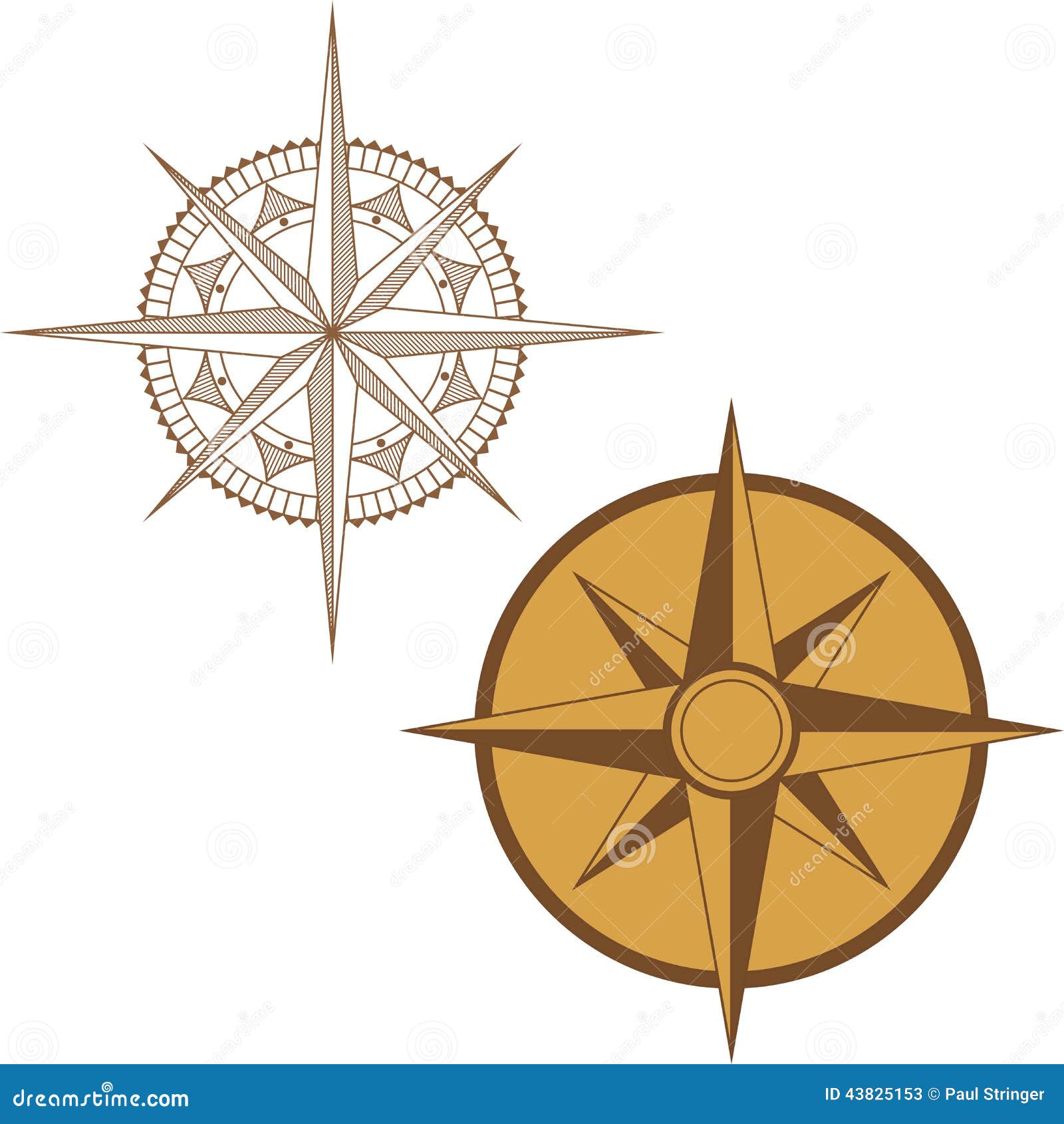 Illustration of a Map Compass on White Background Stock Vector ...