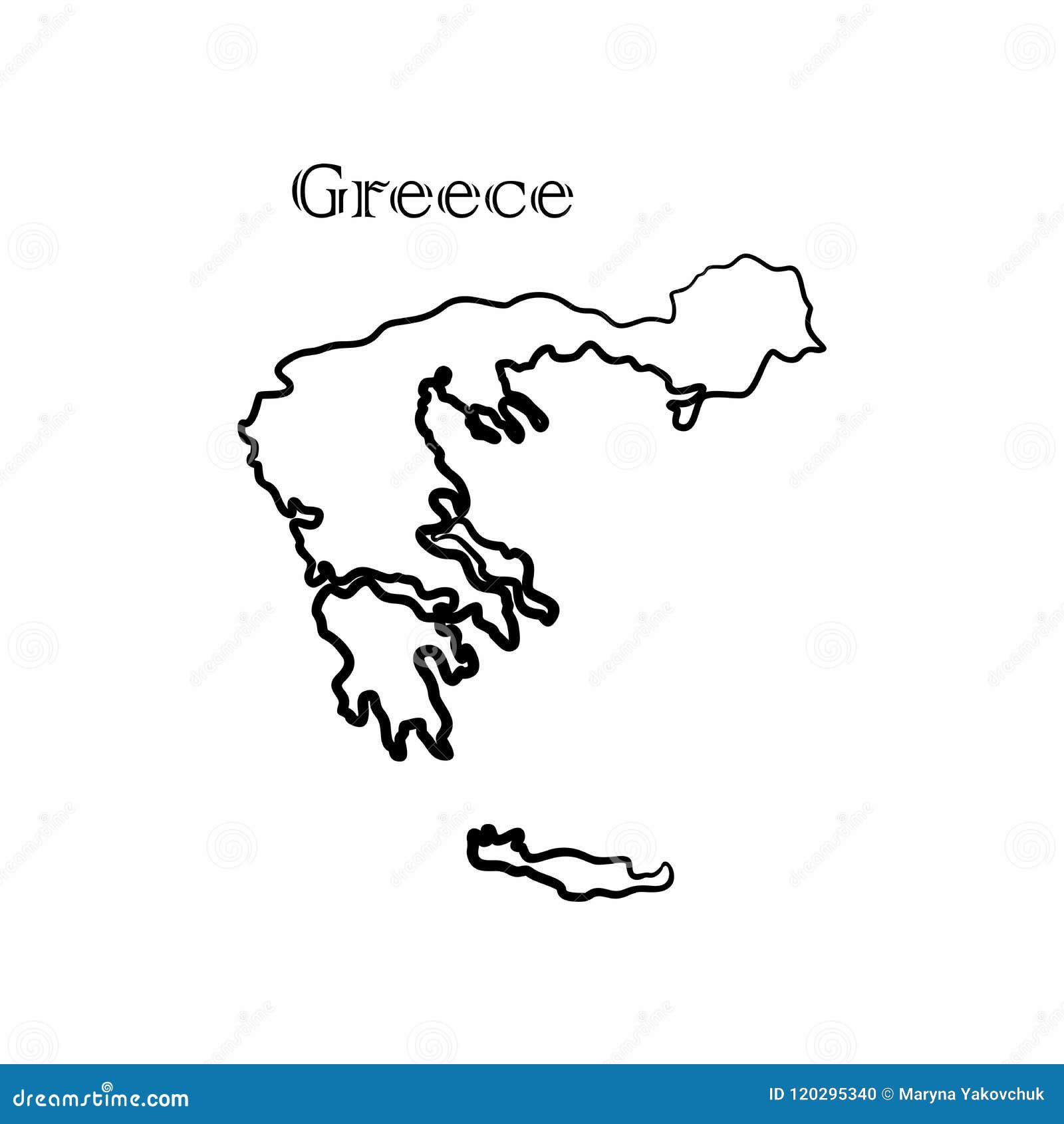The Greece map stock vector. Illustration of tourism - 120295340