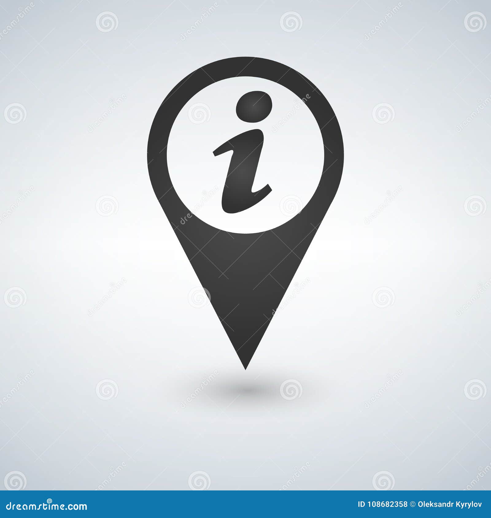 Illustration of a Map Mark Icon with an Info Sign. Stock Illustration ...