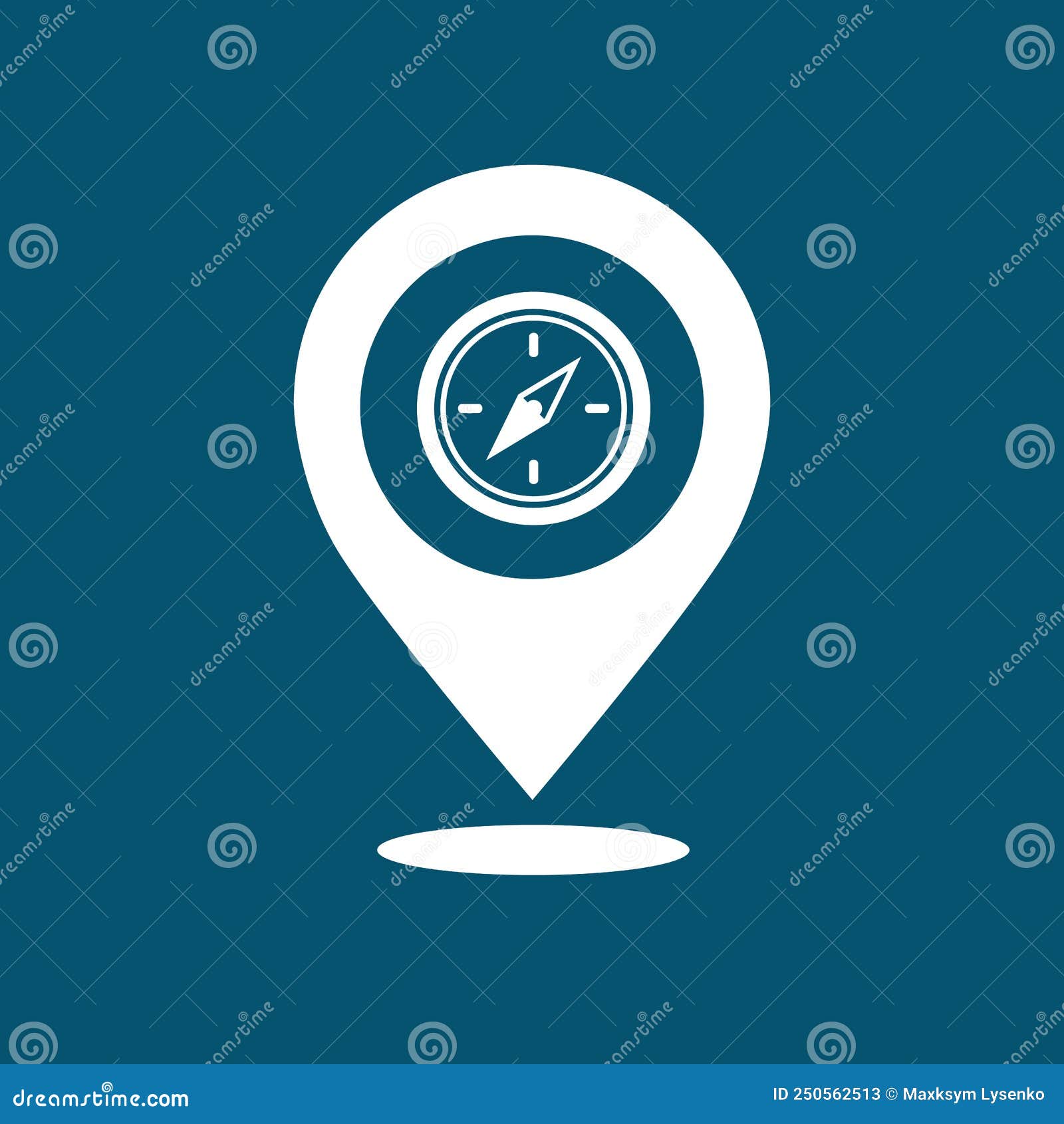 Illustration of a Map Mark Icon with a Timer Stock Vector ...