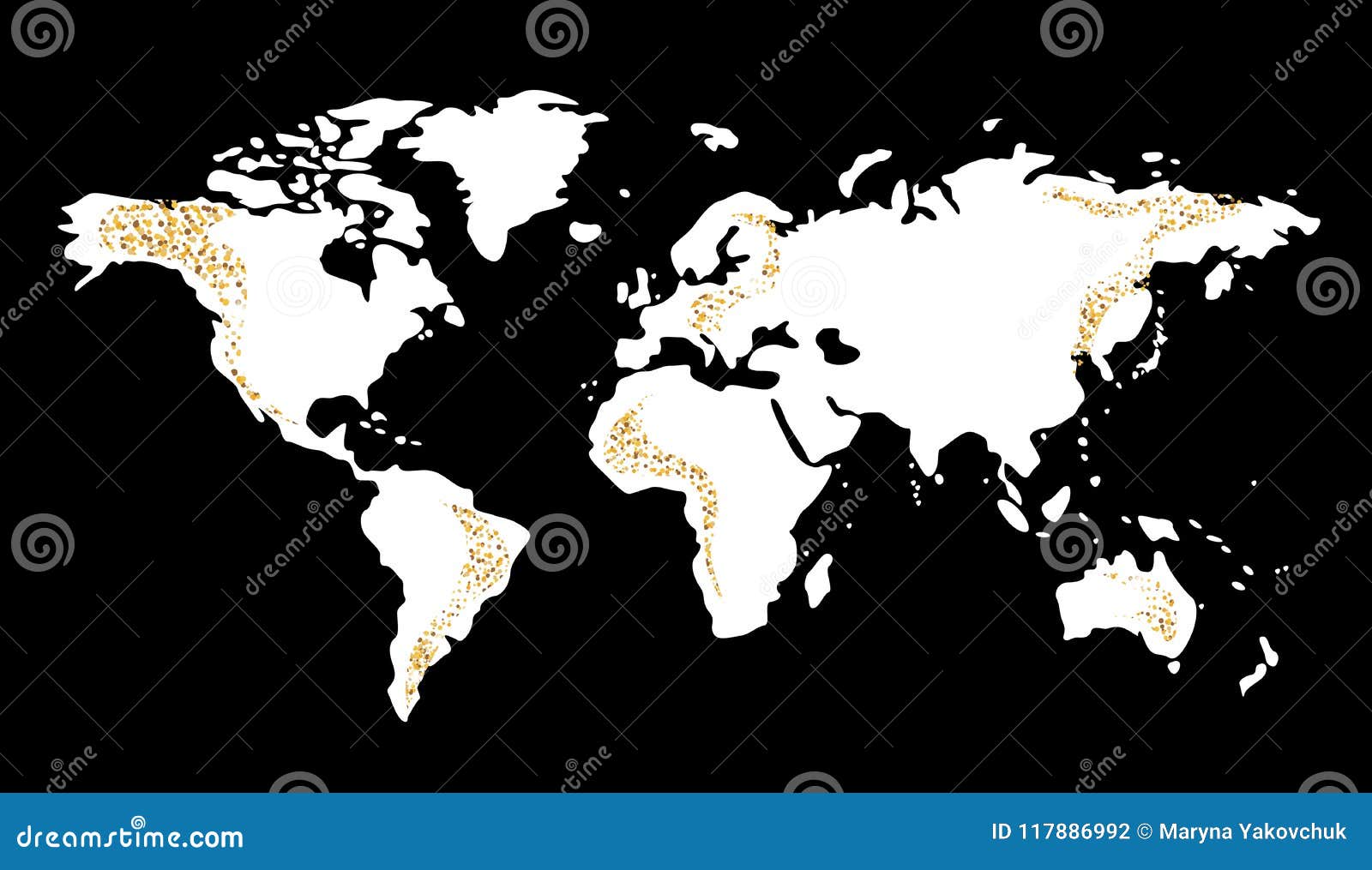 Map with stars stock vector. Illustration of gift, stars - 117886992