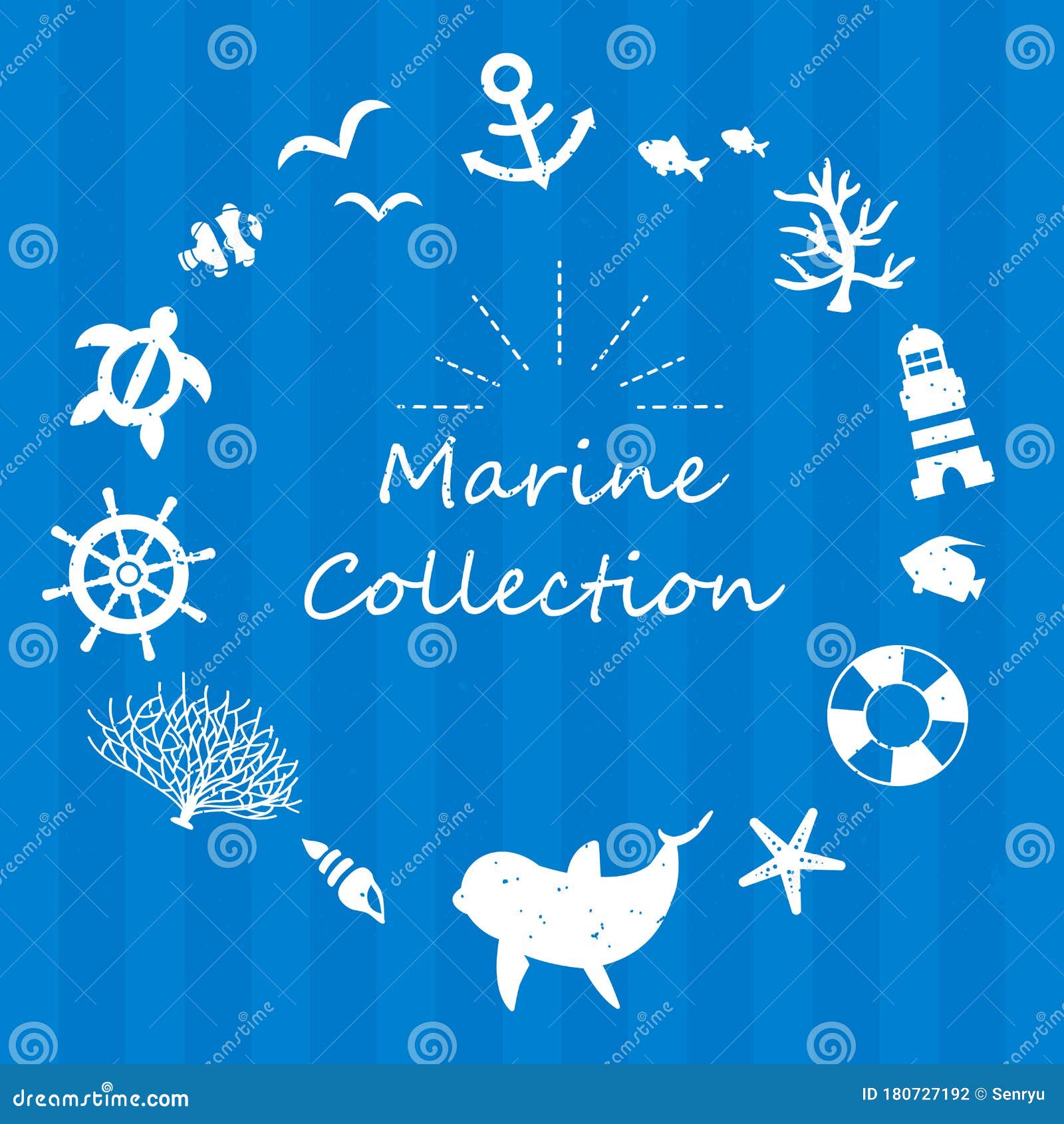 Marine frame stock vector. Illustration of aquatic, ocean - 180727192