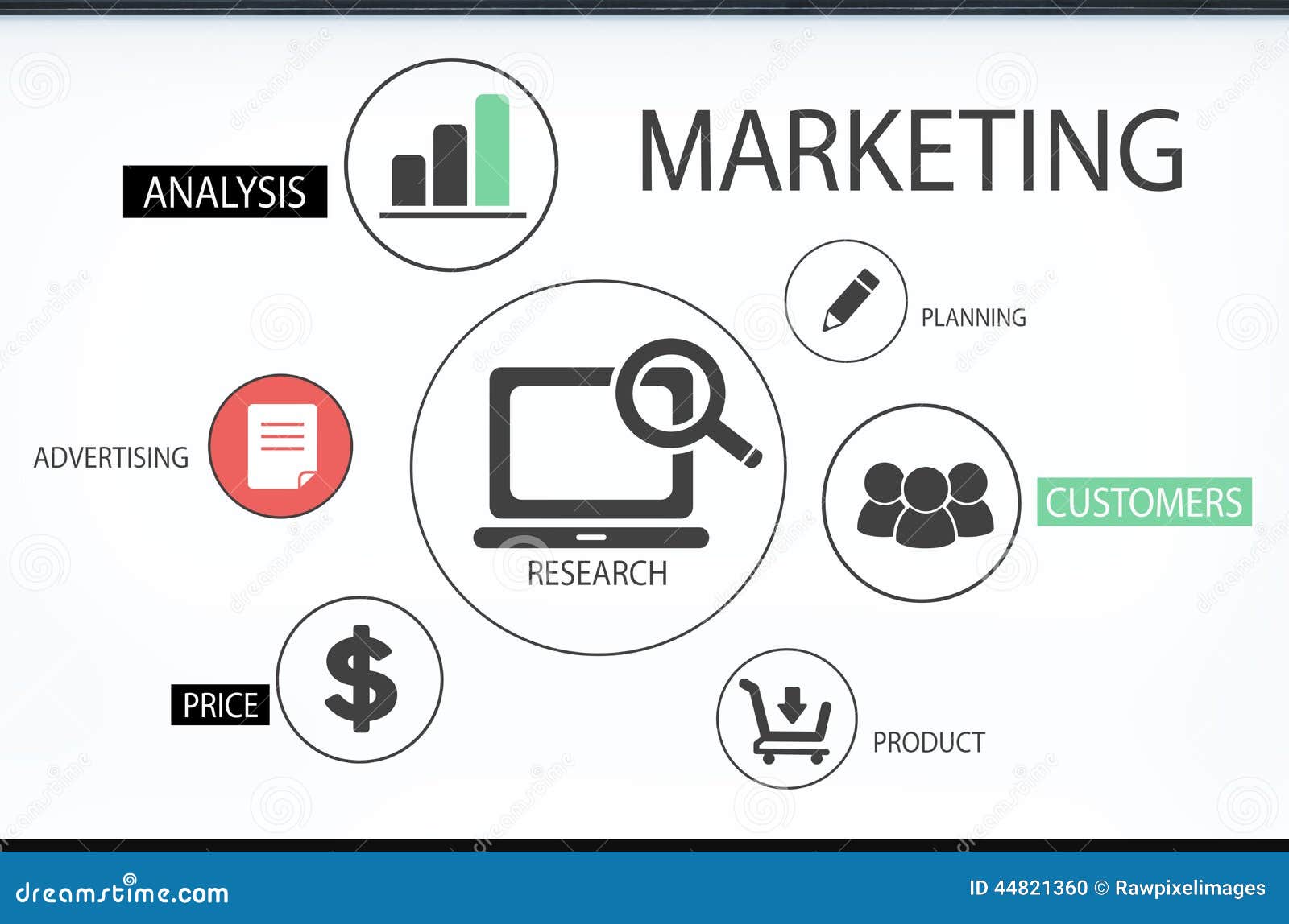 Illustration of Marketing Concept Isolated on White Stock Illustration ...