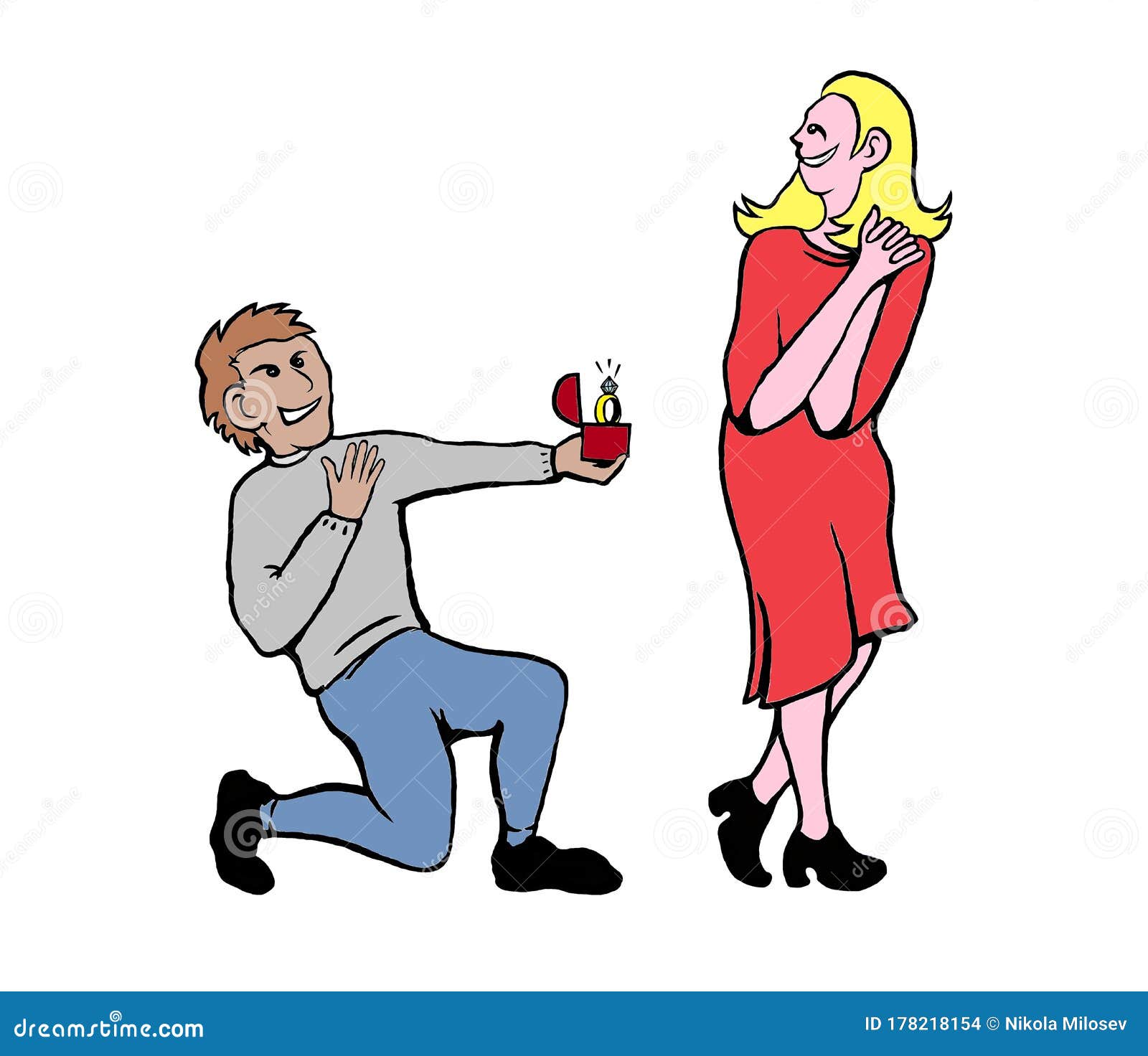 Illustration of Marriage Proposal Stock Illustration - Illustration of ...