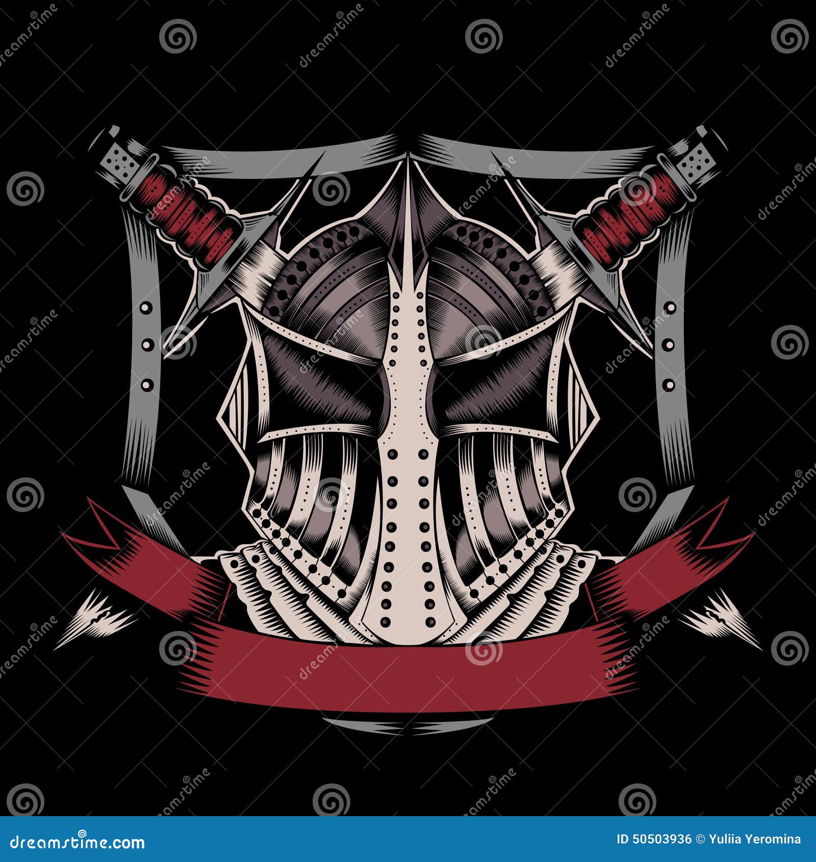 Illustration of Mask with Swords Stock Vector - Illustration of graphic ...