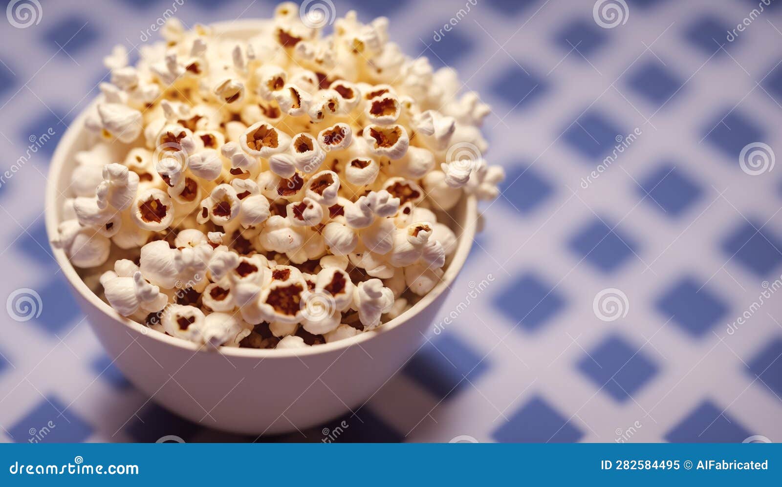 An Illustration of a Masterfully Created Bowl of Popcorn on a Table ...