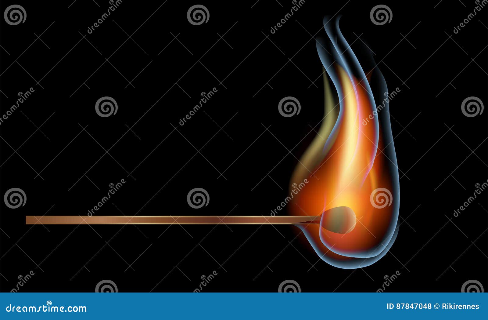 Illustration Match on Black Background Stock Illustration ...