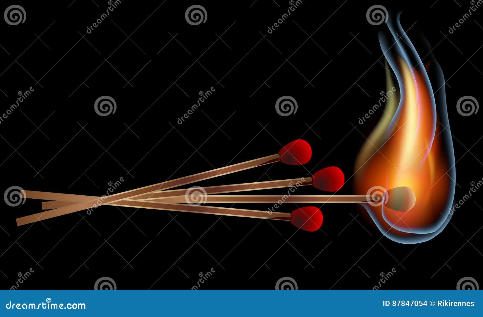 Illustration Match on Black Background Stock Illustration ...