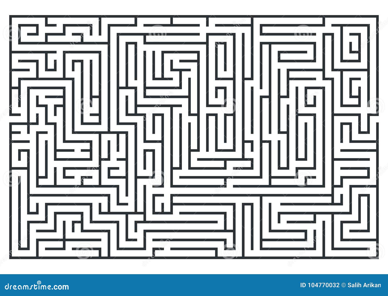 Illustration of Maze, Labrinth. Isolated on White Background Stock ...