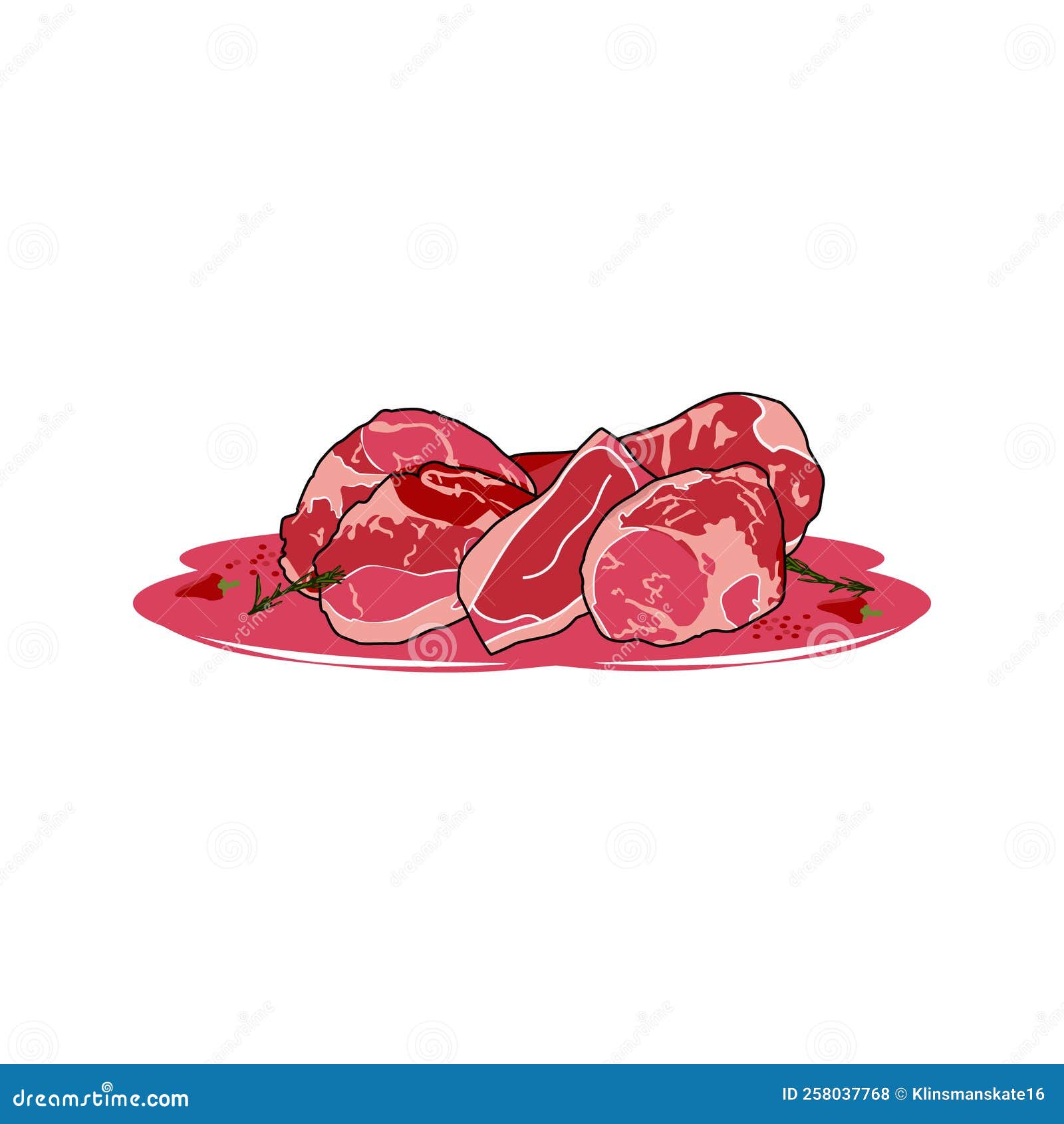 Illustration Meat and Beef Design Vector Background Stock Vector ...