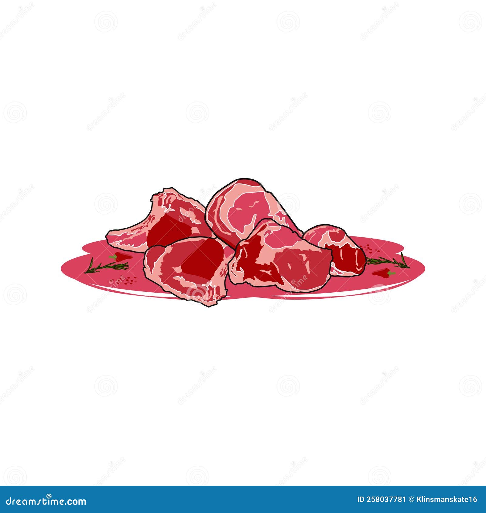 Illustration Meat Design Vector Background Stock Vector - Illustration ...