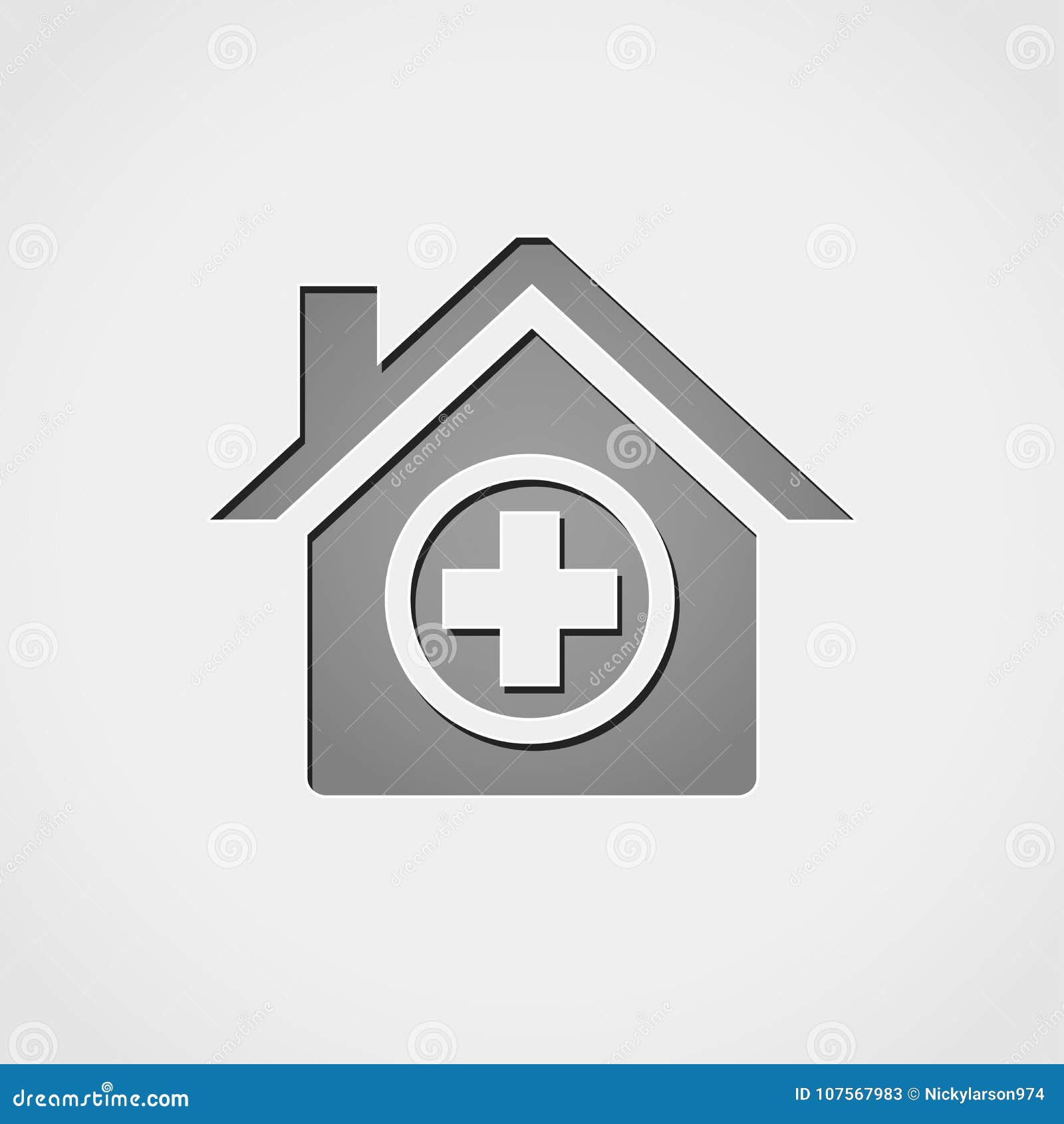 Medical grey icon stock vector. Illustration of house - 107567983
