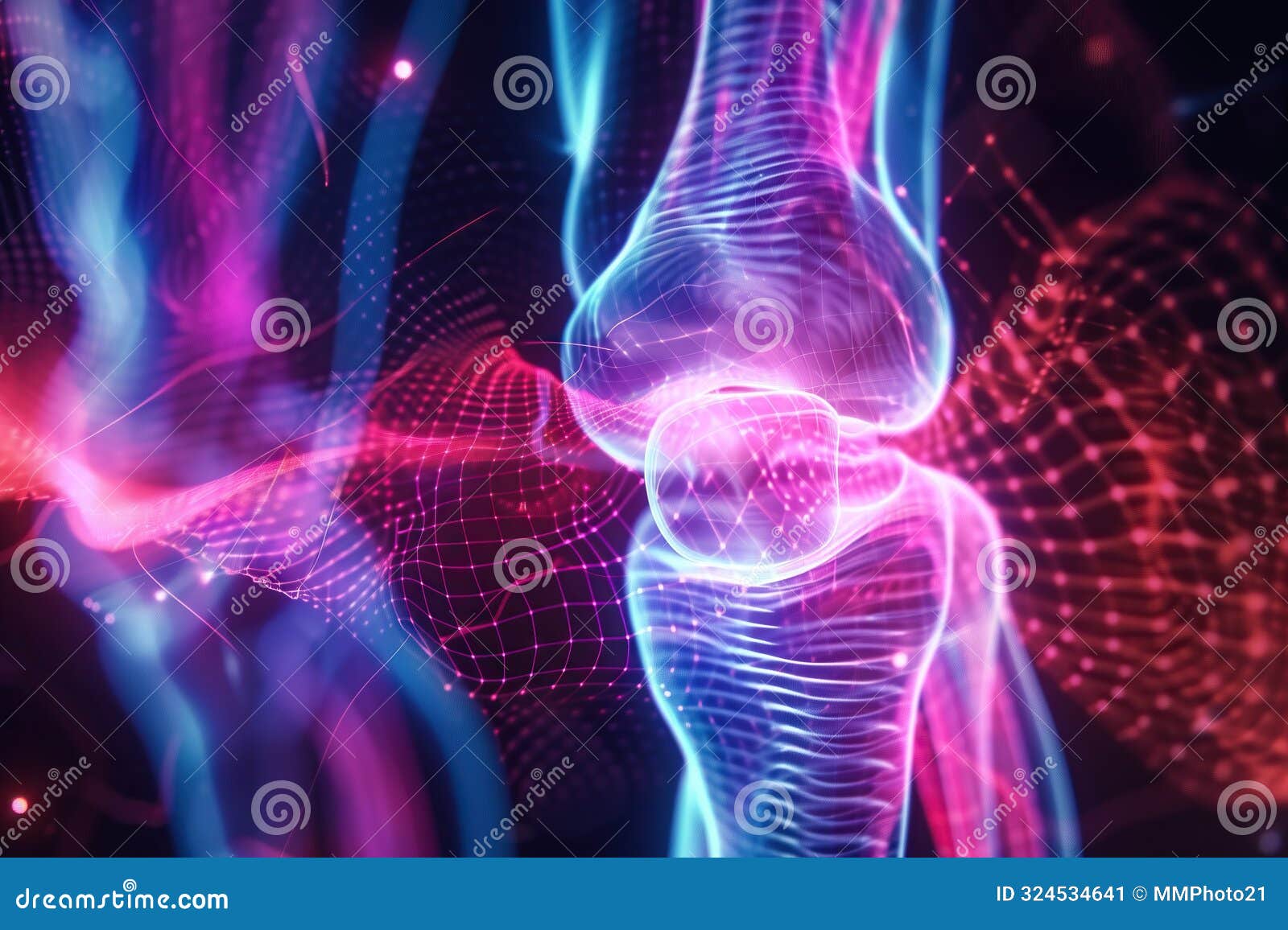 Illustration of Medical Scan and Mapping of the Knee Joint Stock ...