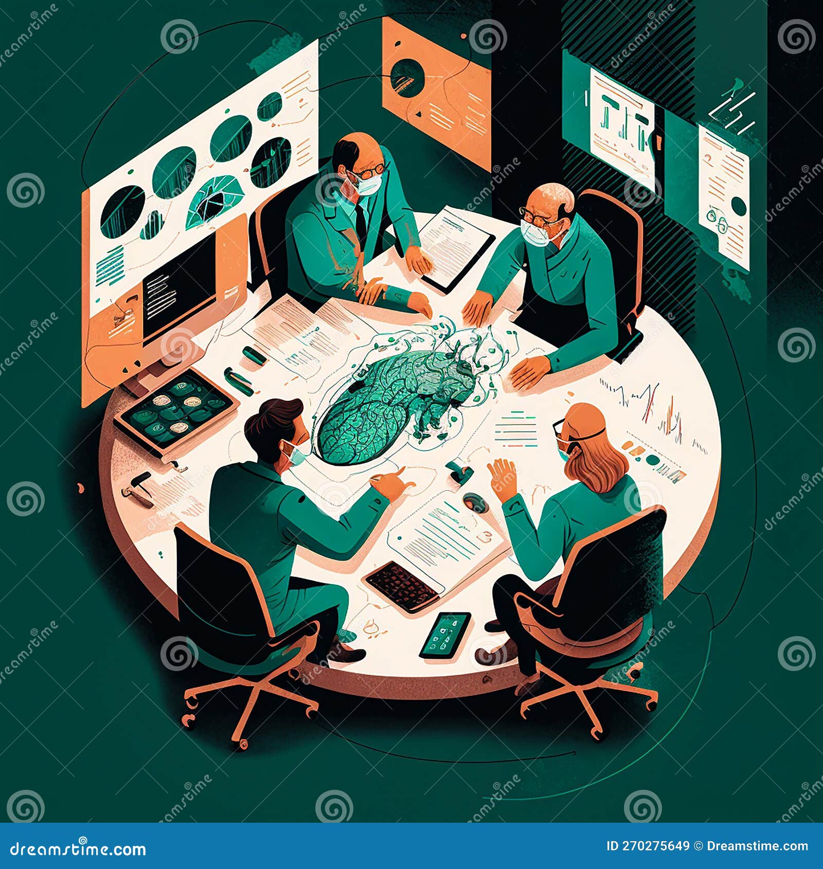 Medical Team Collaborating on a Treatment Plan for a Patient Stock ...