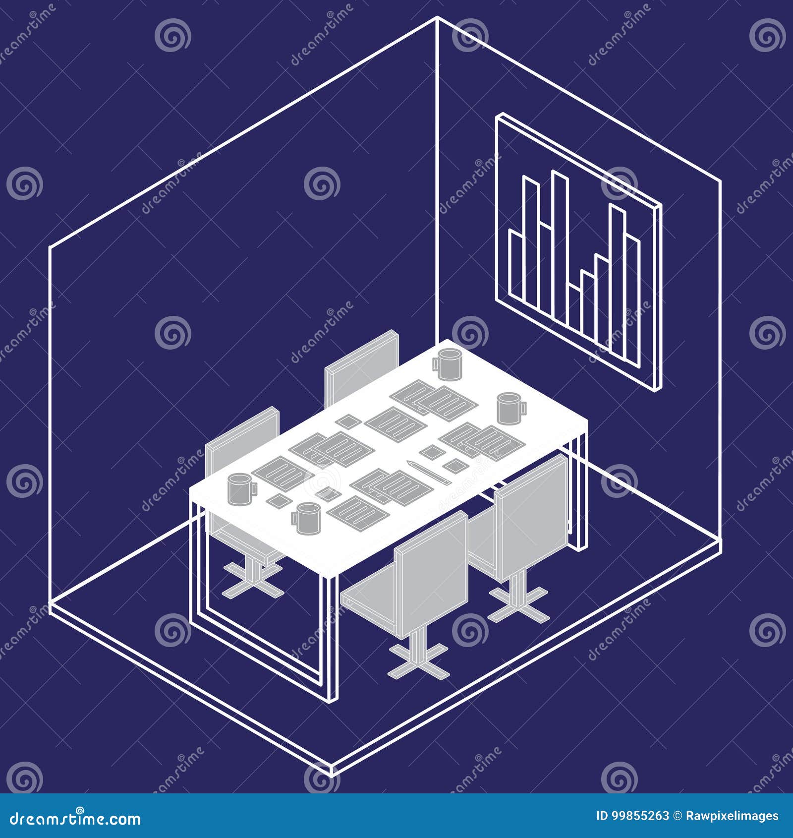 Illustration of a Meeting Room Stock Vector - Illustration of vector ...