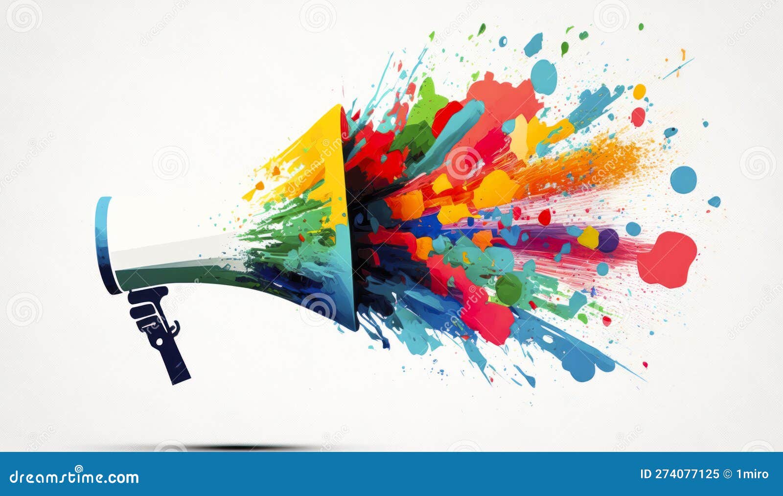 Illustration Megaphone with Colors on White Background Created with ...