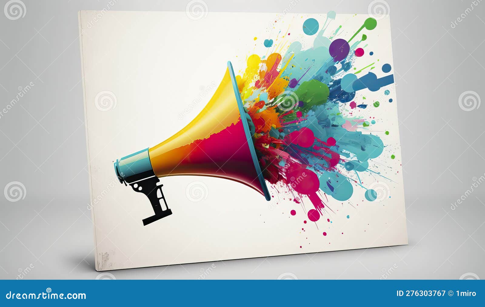 Illustration Megaphone with Colors on White Background Created with ...