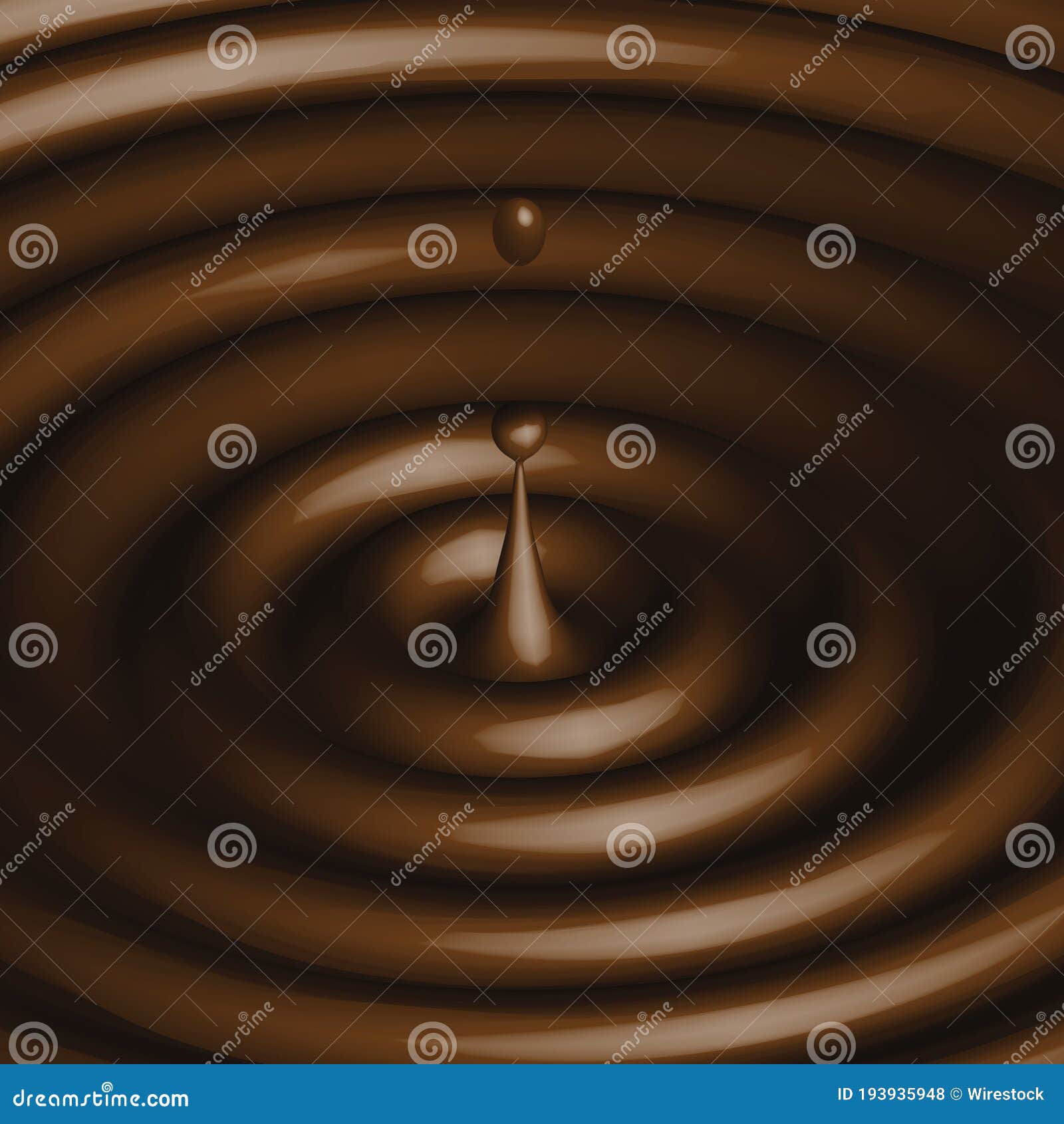 Illustration of a Melted Chocolate Vortex with Drops Creating a Ripple ...