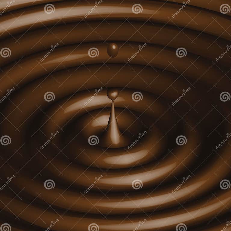 Illustration of a Melted Chocolate Vortex with Drops Creating a Ripple ...