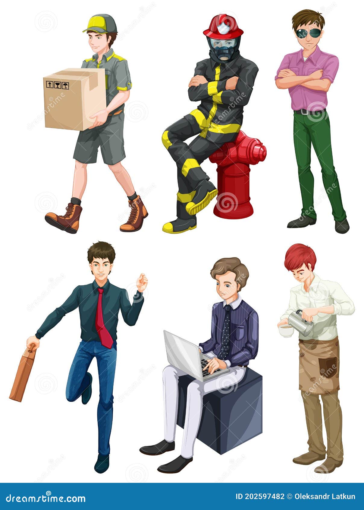 Men with Different Professions Stock Vector - Illustration of ...