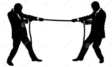 Illustration of Men Pulling on Rope Stock Vector - Illustration of ...