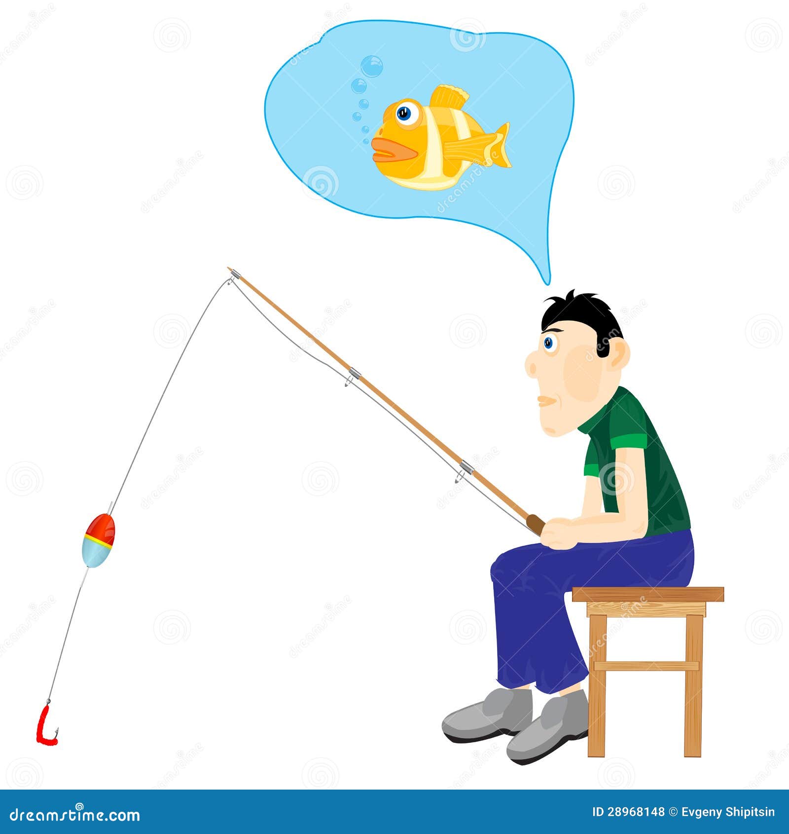 Illustration Men Thinking about Fishing Stock Vector - Illustration of ...
