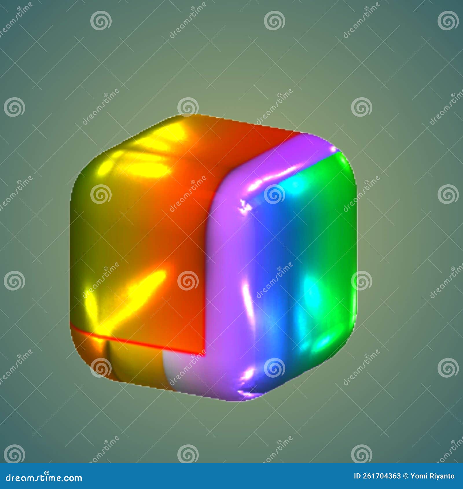 Illustration of Metallic Cubes on a Plain Background Stock Illustration ...