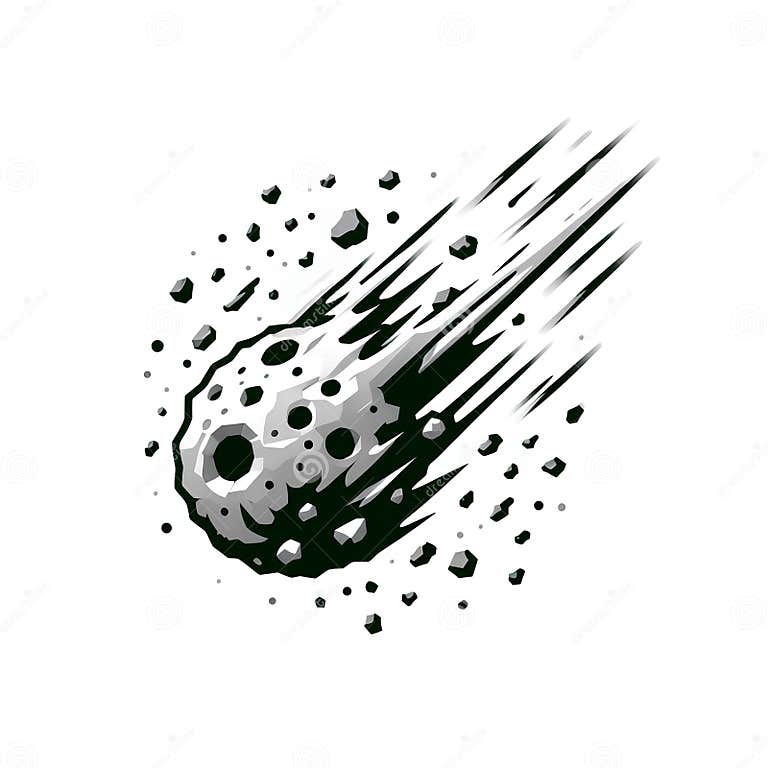 Illustration of a Meteorite Falling Stock Illustration - Illustration ...