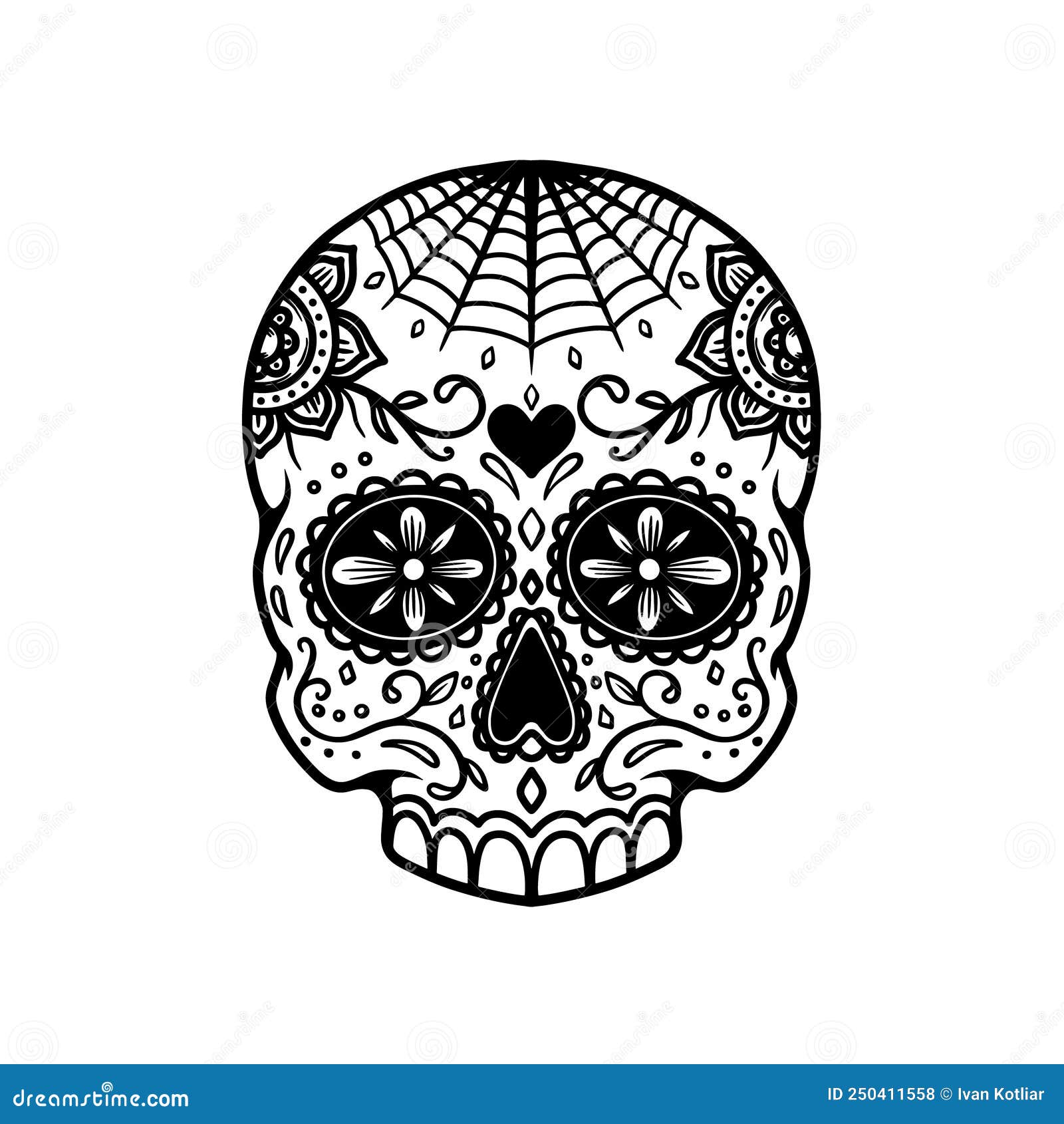Illustration Of Mexican Sugar Skull Design Element For Emblem Sign