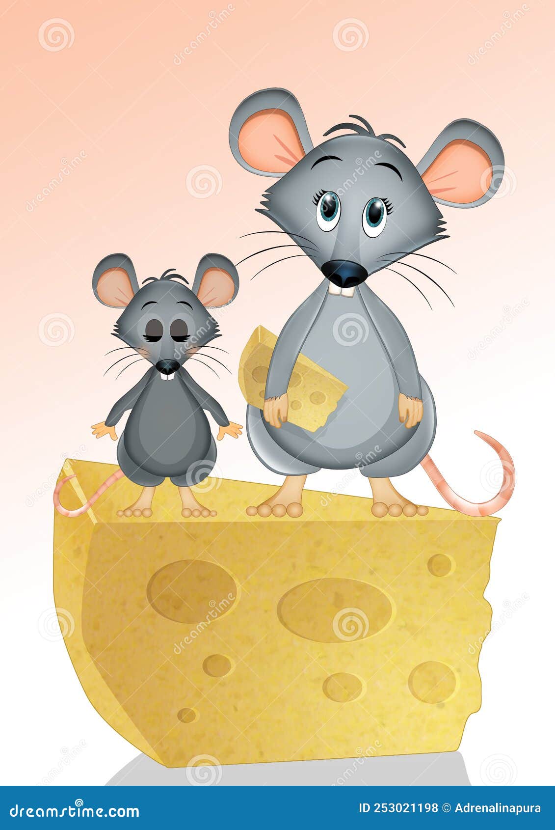 Illustration of Mice Steal the Cheese Stock Illustration - Illustration ...