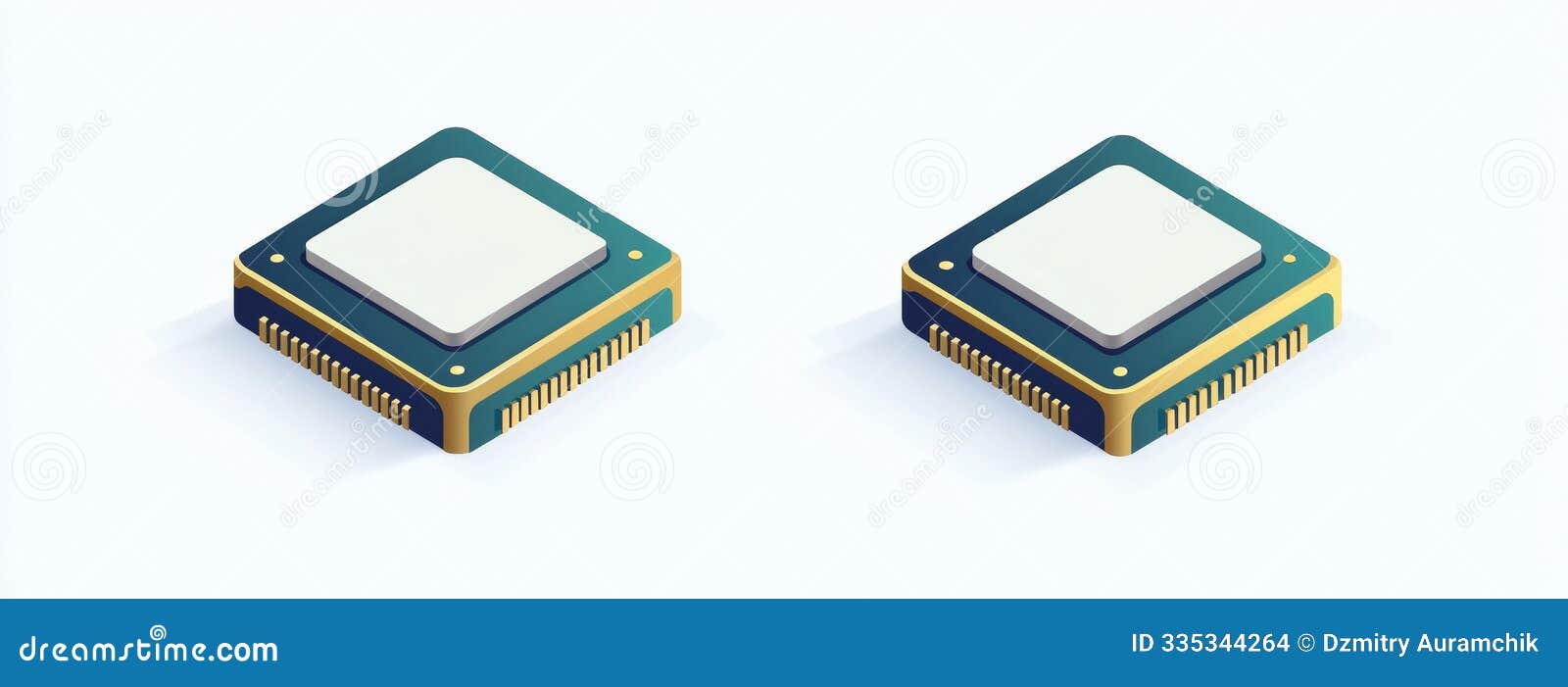 An Illustration of a Microchip on a White Background. a 3D Graphic Icon ...