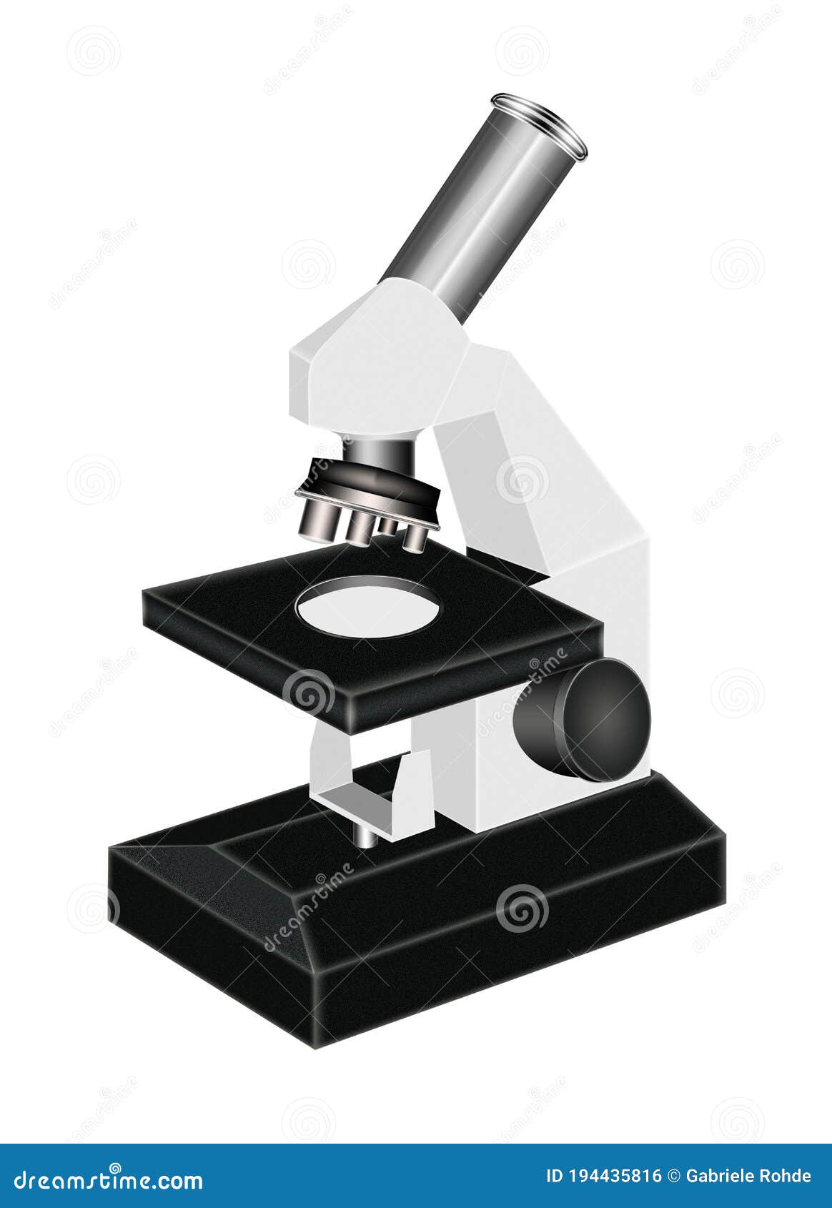 Microscope Isolated on White Background Stock Illustration ...