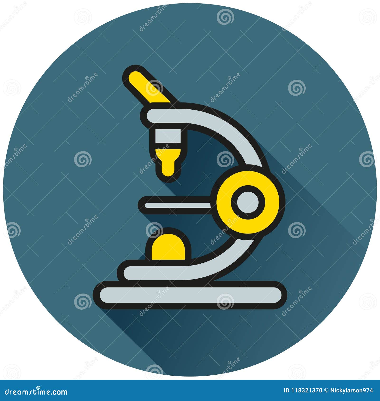 Microscope Circle Flat Icon Concept Stock Vector - Illustration of ...
