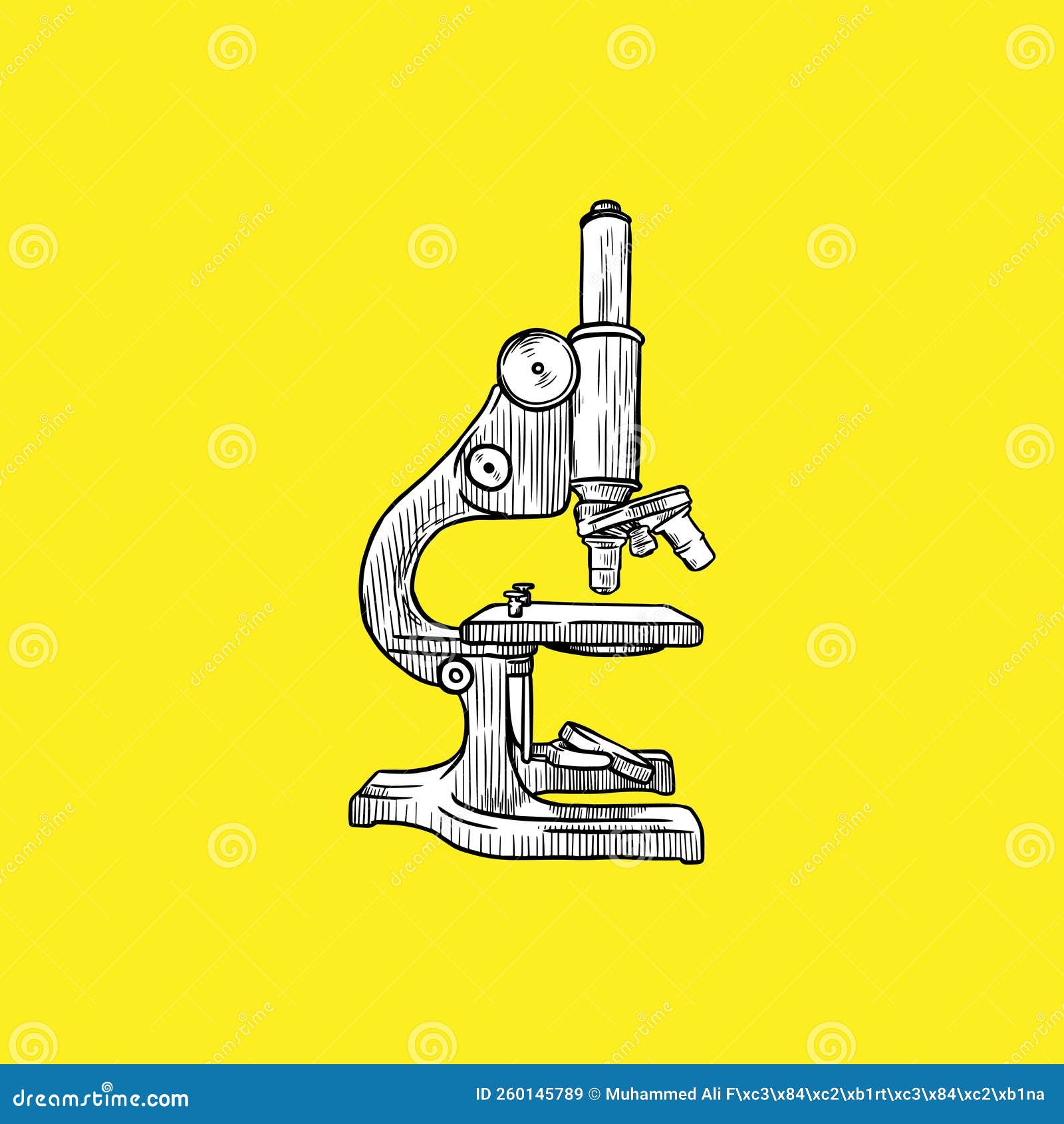Microscope. Hand drawn stock vector. Illustration of surgeon - 260145789