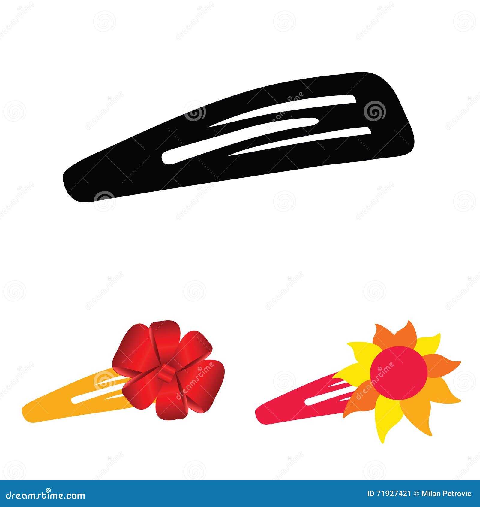 Illustration Mignonne D'ensemble De Couleur De Barrette Illustration de ...