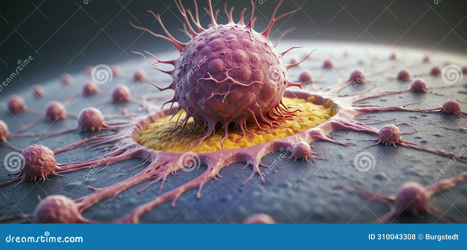 Illustration of a Migrating and Spreading Cancer Cell Stock ...