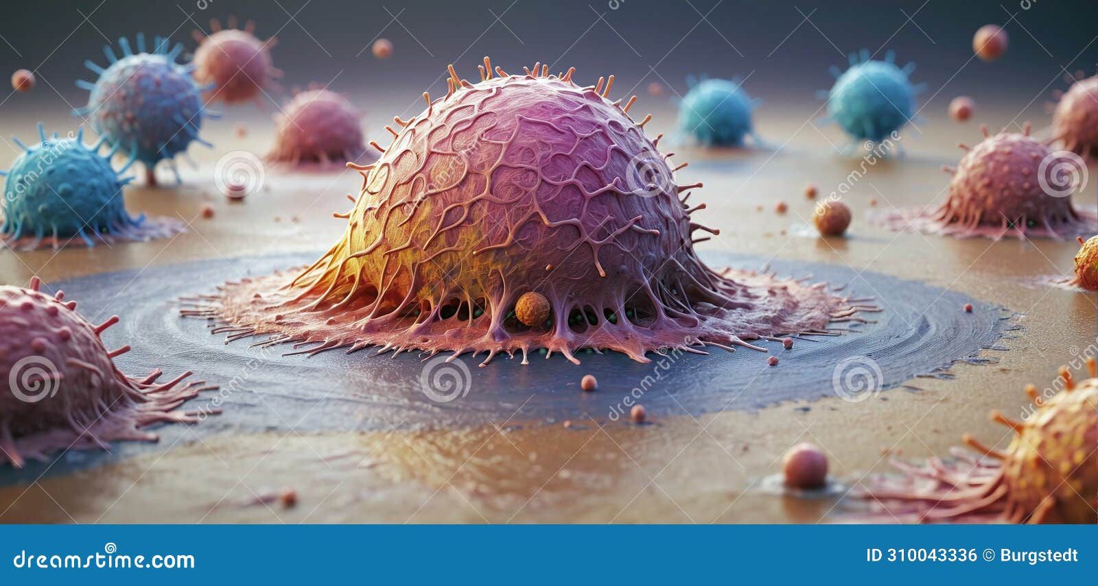 Illustration of a Migrating and Spreading Cancer Cell Stock ...