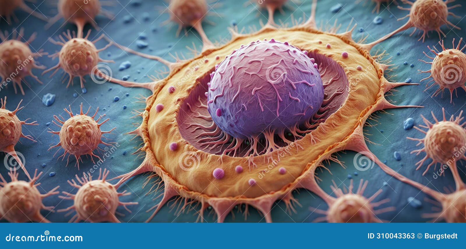 Illustration of a Migrating and Spreading Cancer Cell Stock ...