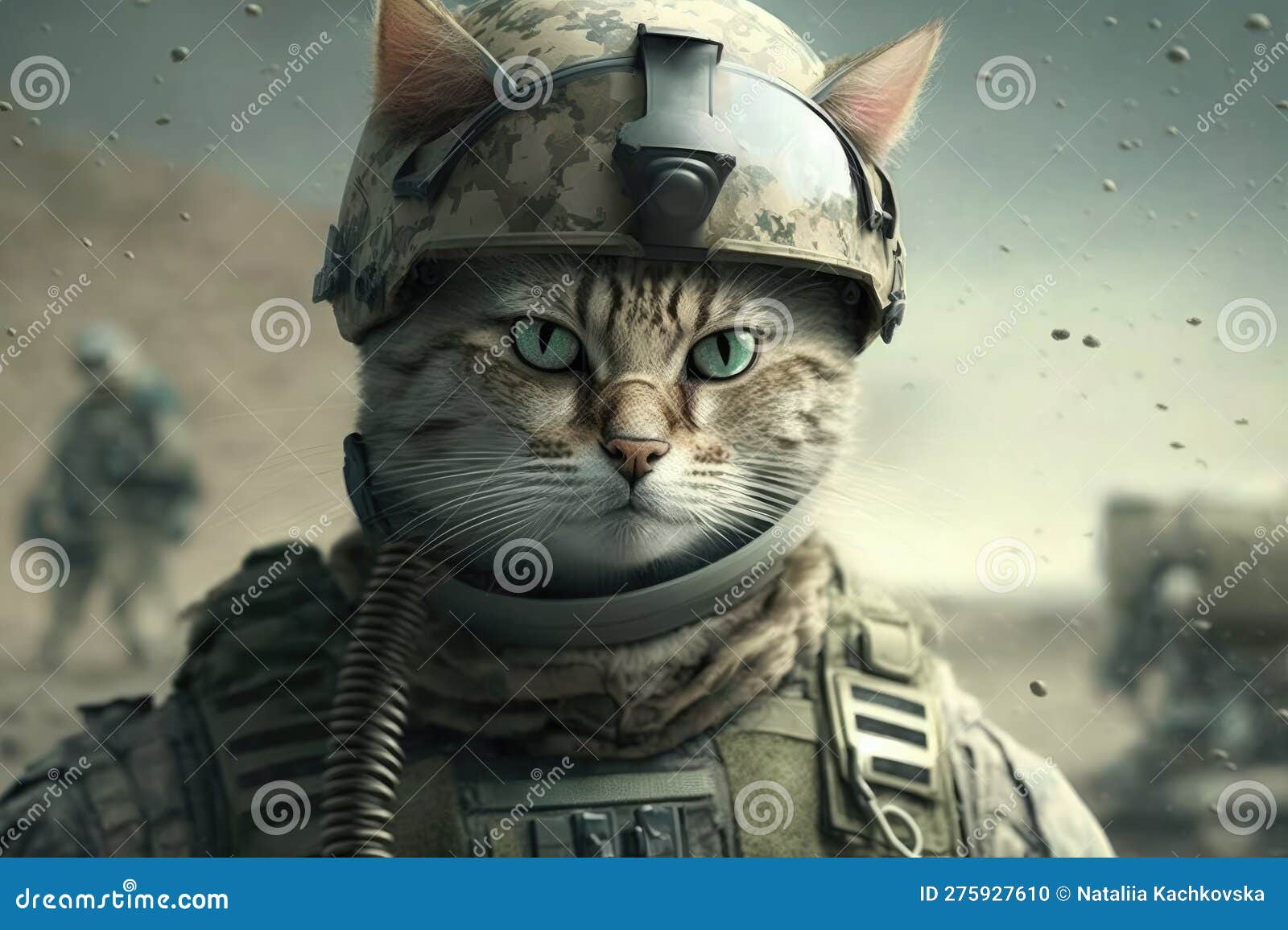 Illustration of the Military Cat Stock Illustration - Illustration of ...