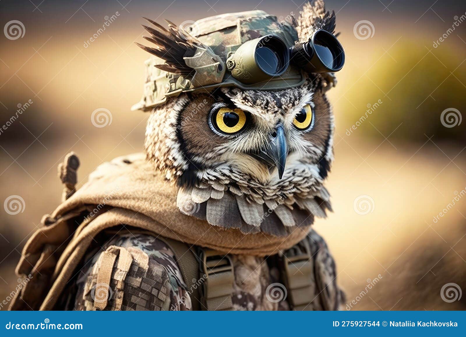 Illustration of the Military Owl Stock Illustration - Illustration of ...
