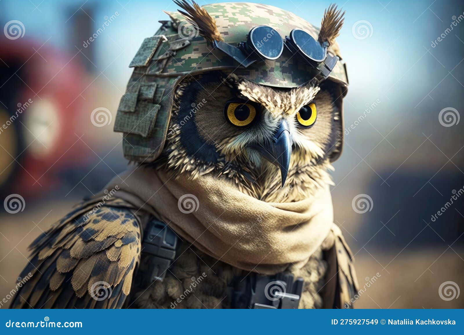 Illustration of the Military Owl Stock Illustration - Illustration of ...