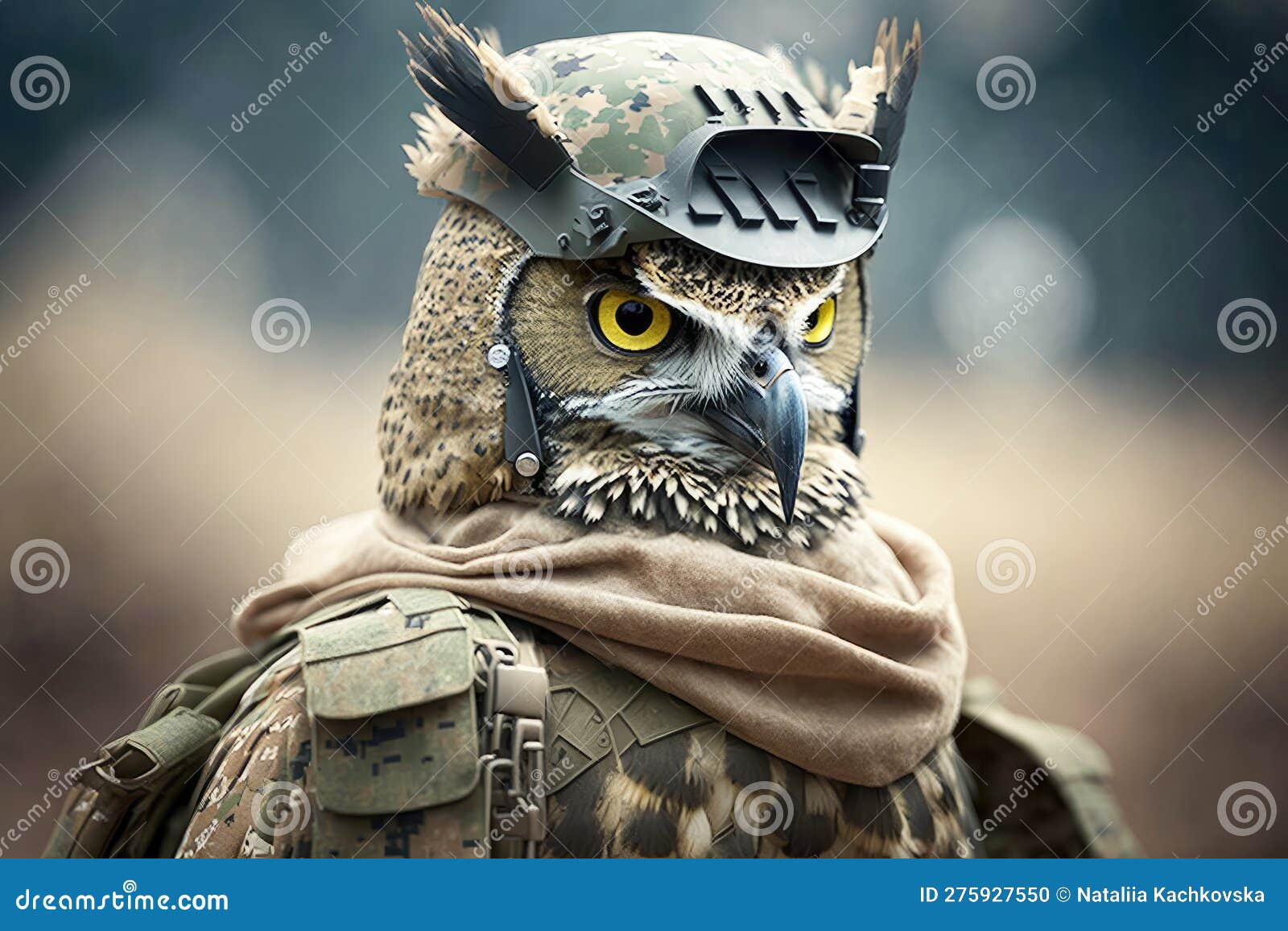 Illustration of the Military Owl Stock Illustration - Illustration of ...